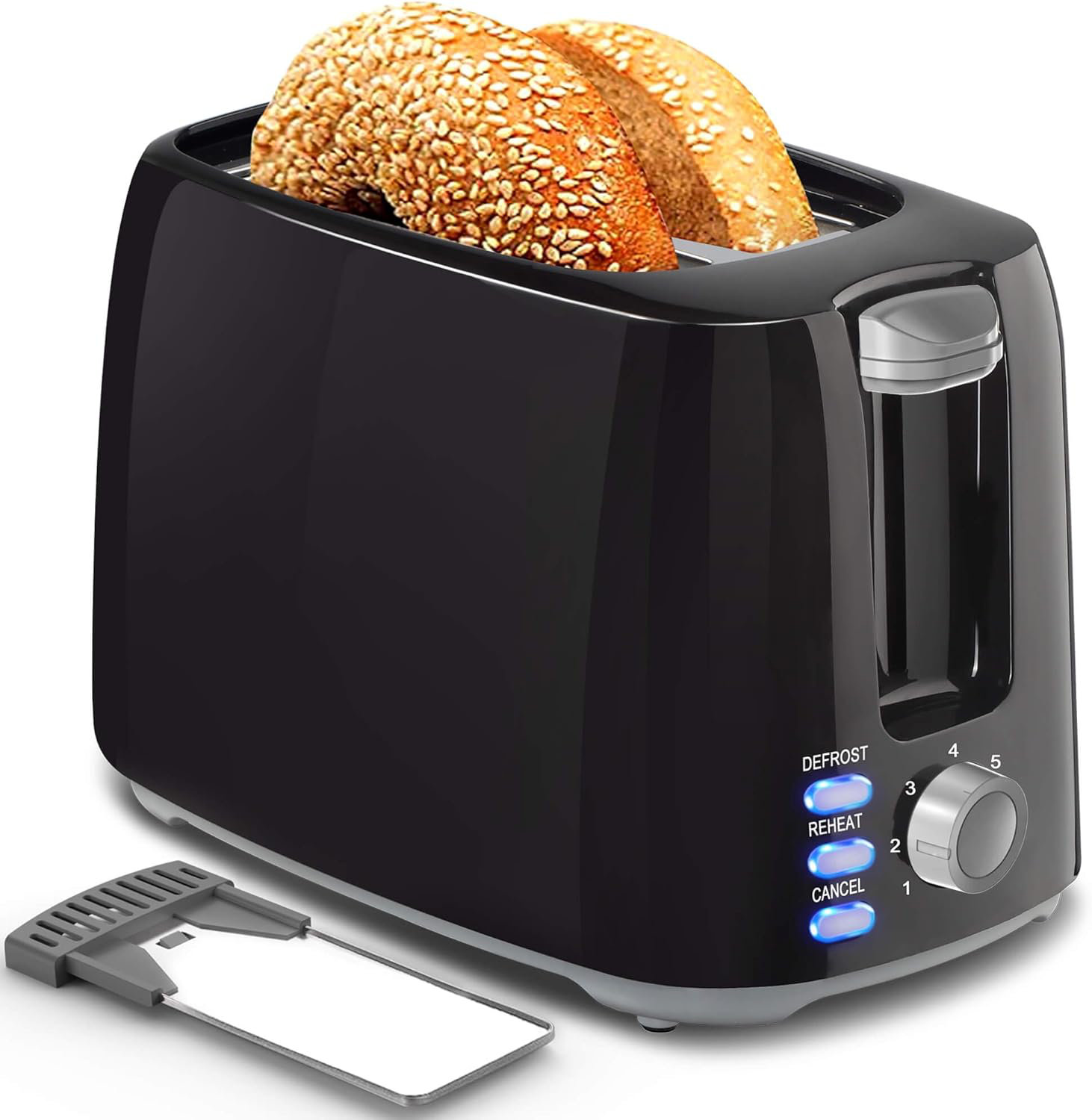 IMPIAR Toaster 2 Slice Black Toaster Best Rated Prime Wide Slot 2 Slice ...