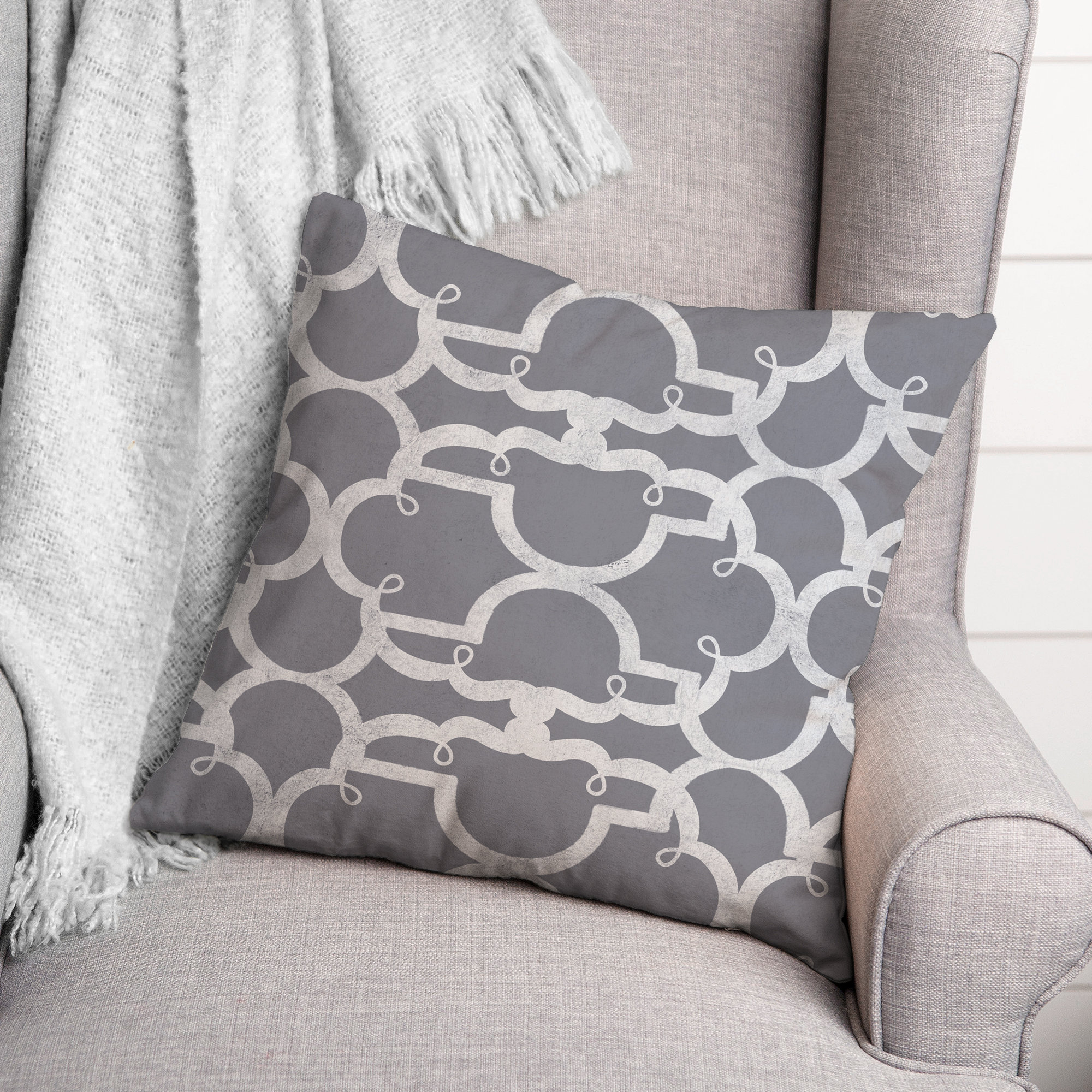 Designs Direct Creative Group Quatrefoil Square Pillow Cover & Insert ...