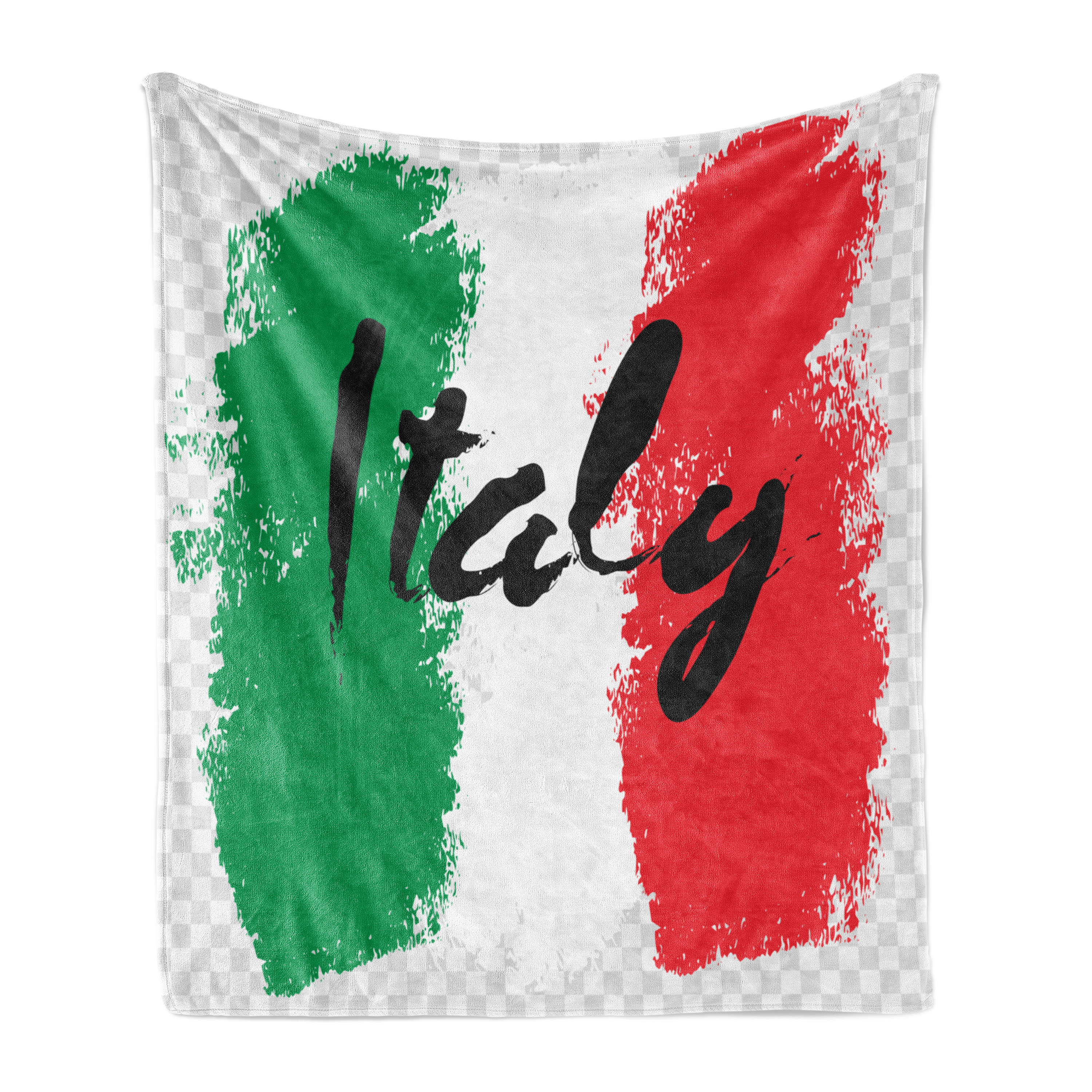 Ambesonne Italy Fleece Throw Blanket Italian Flag Colorful Grunge | Wayfair