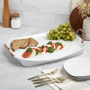 Denmark White Serveware Tray & Reviews | Wayfair