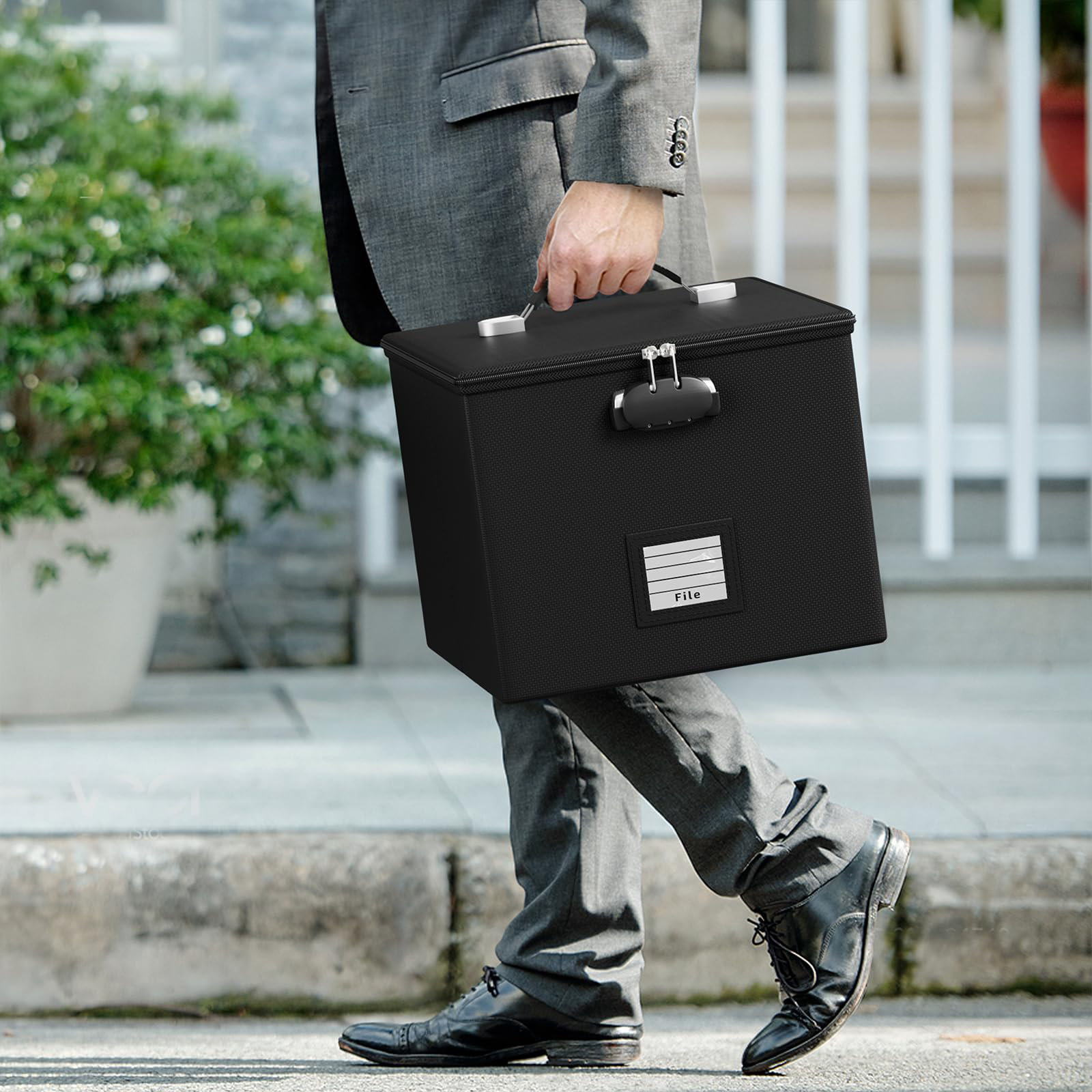 wanmo Fireproof Document Box File Organizer - Portable Waterproof Fire ...