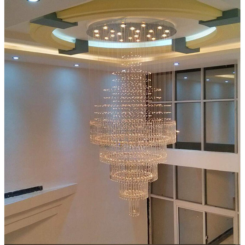 Rosdorf Park Dmani W40'' x H130'' Empire Crystal Chandelier for Foyer ...