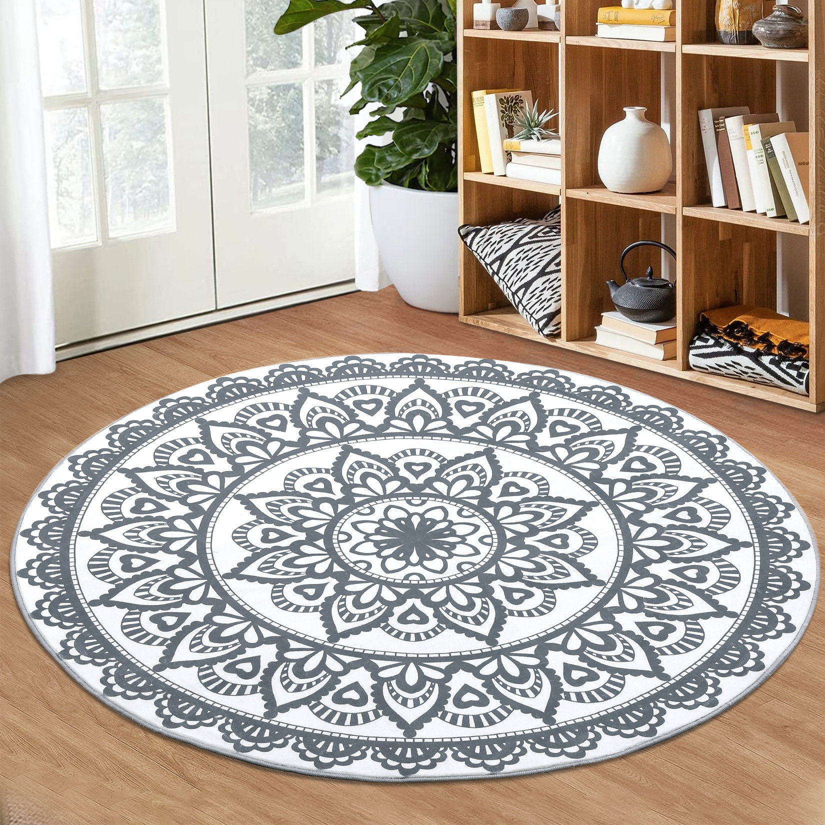 Bungalow Rose Round Area Rug with Non-Slip Backing | Wayfair