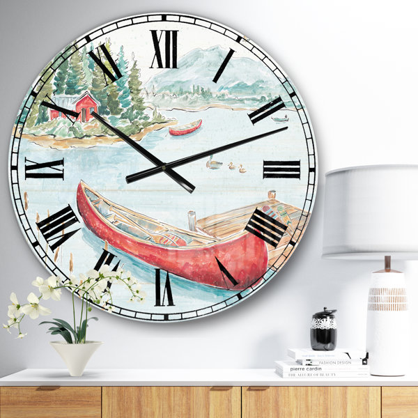 East Urban Home Lake House Canoes II - Lake House wall clock | Wayfair