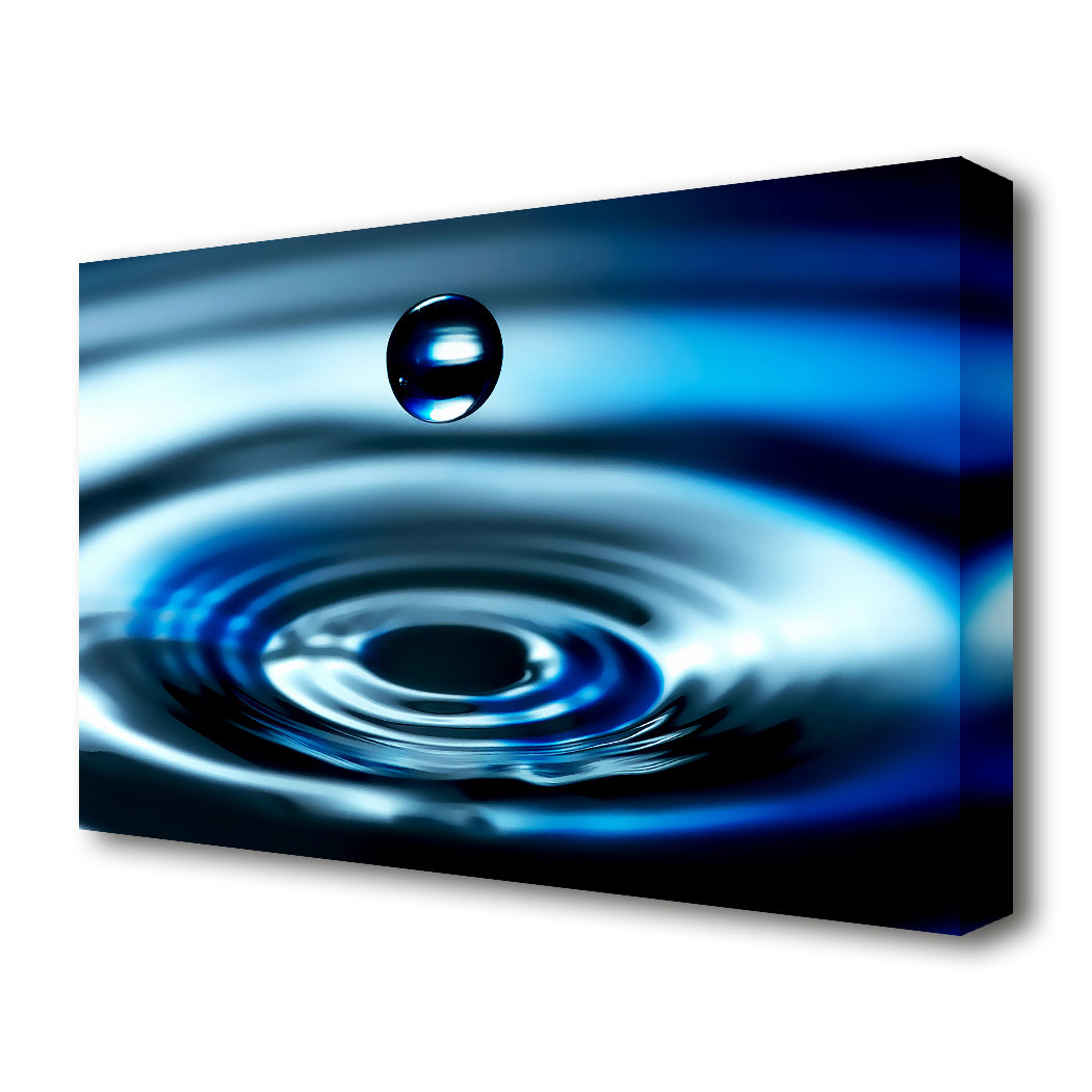 East Urban Home 'Blue Water Drop' Graphic Art Print on Canvas | Wayfair ...