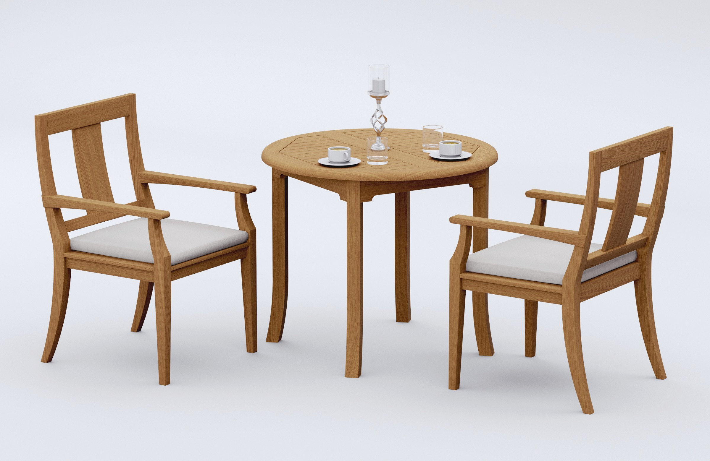 Teak Smith 5 Pcs Grade-A Teak Wood Dining Set: 36" Round Table And 4 ...