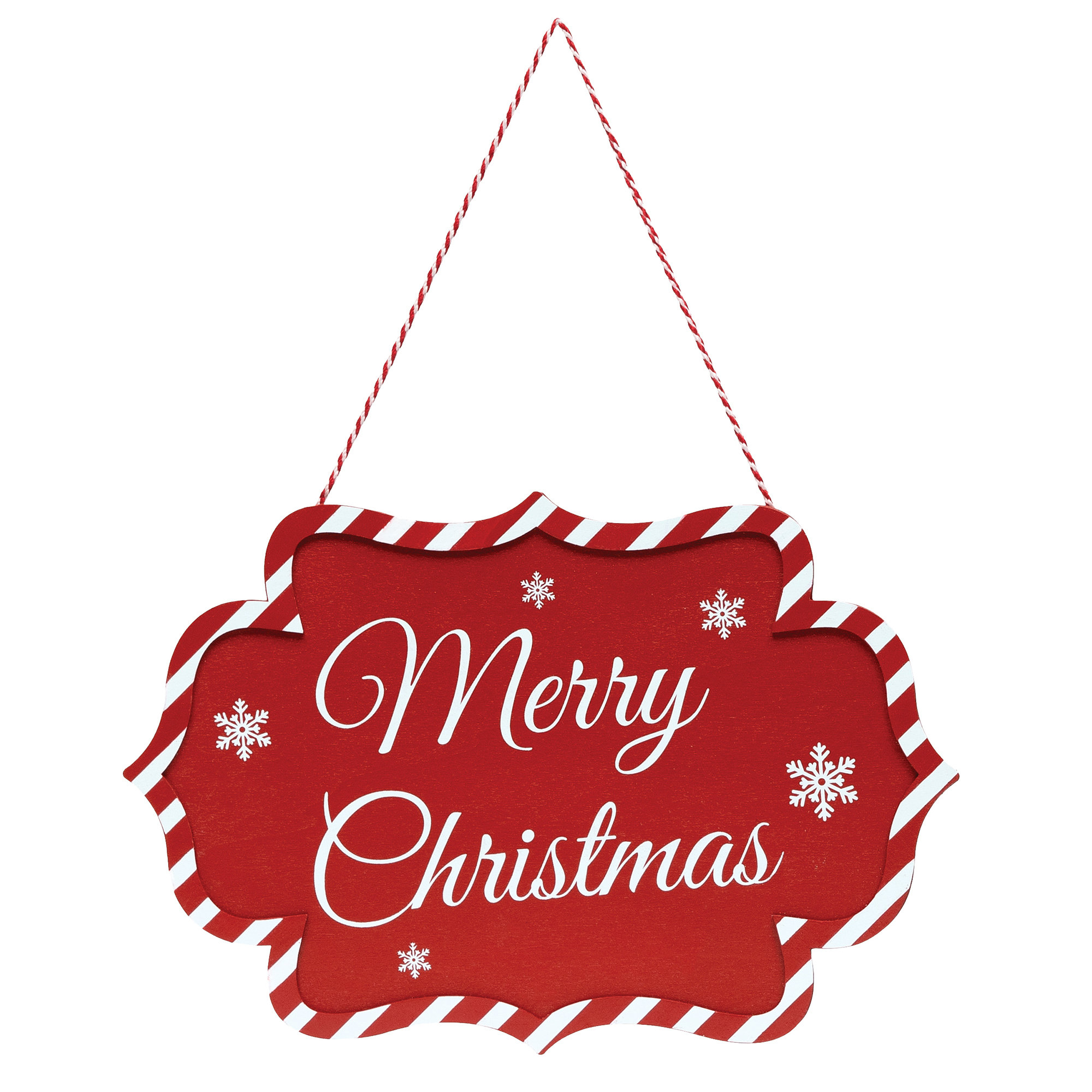 The Holiday Aisle® "MERRY CHRISTMAS" WOOD HANGING SIGN 12"X.25"X8 ...