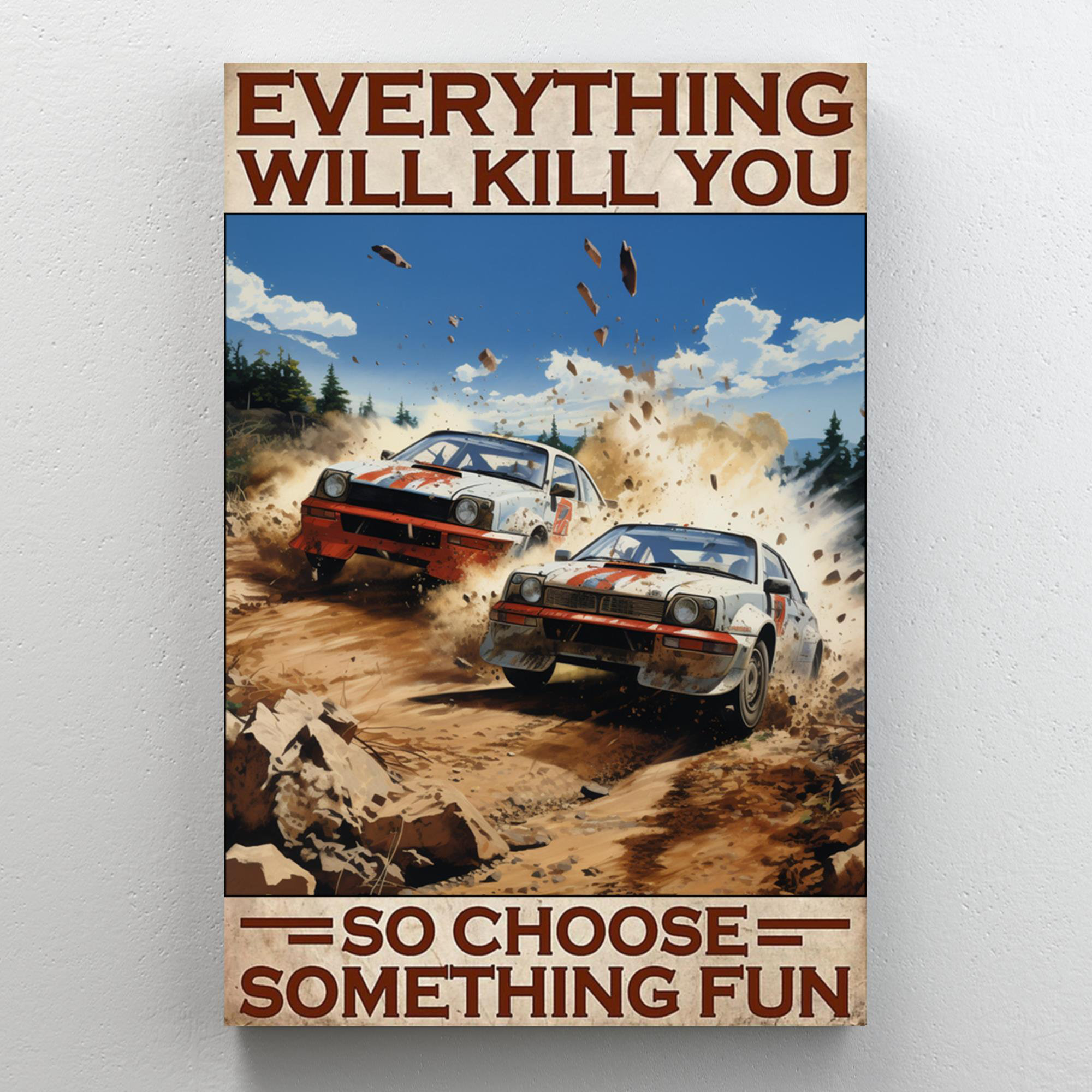 Trinx Car Racing Choose Something Fun - 1 Piece Rectangle Graphic Art ...