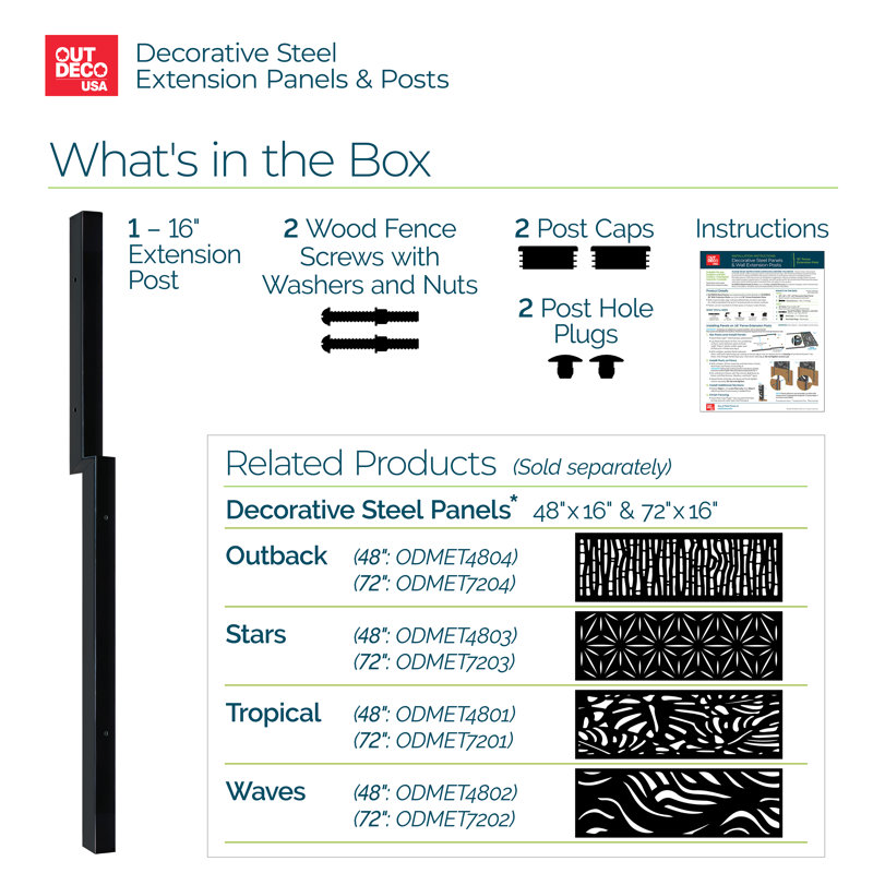 OUTDECO 16" Galvanized Steel Fence Extension Leg, Black & Reviews | Wayfair