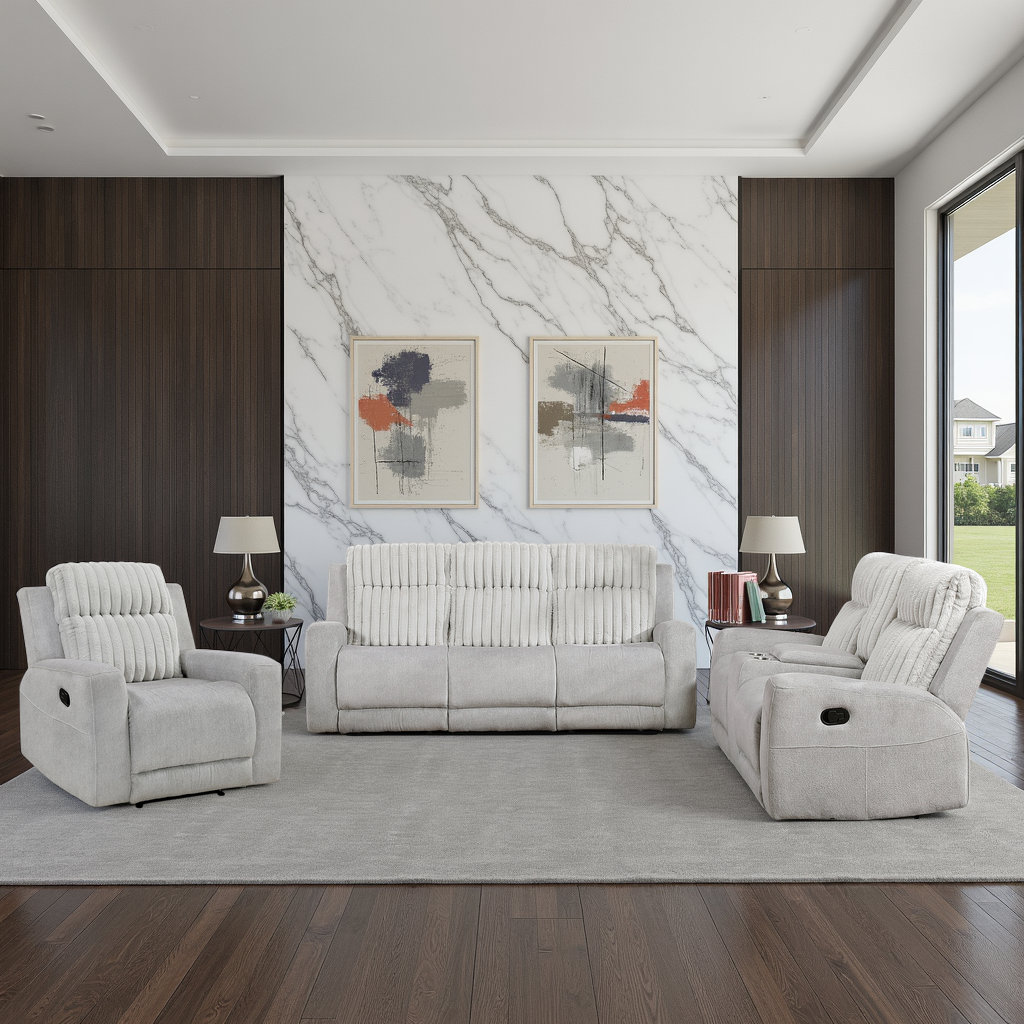 Latitude Run® Hust Modern & Contemporary Manual Reclining 3-Piece ...