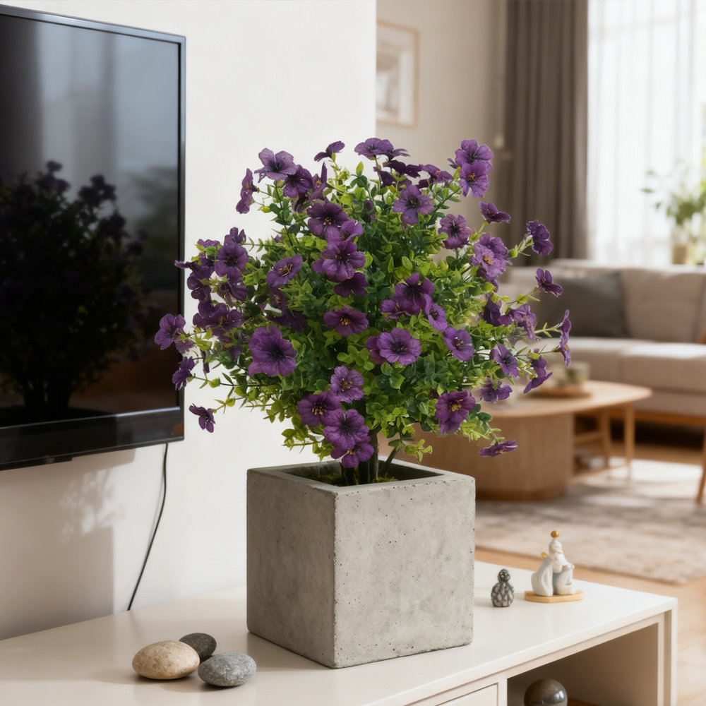 Ophelia & Co. 2 Pieces Artificial Violet Boxwood Balls, Fake Bush for ...