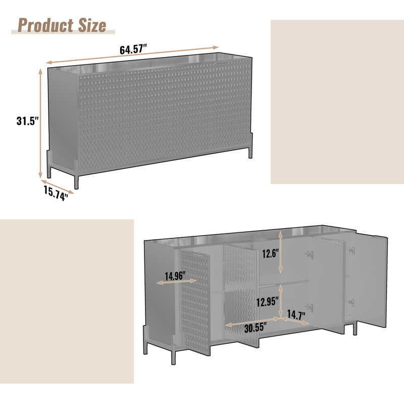 Ebern Designs Tiea 64.57'' Sideboard & Reviews | Wayfair