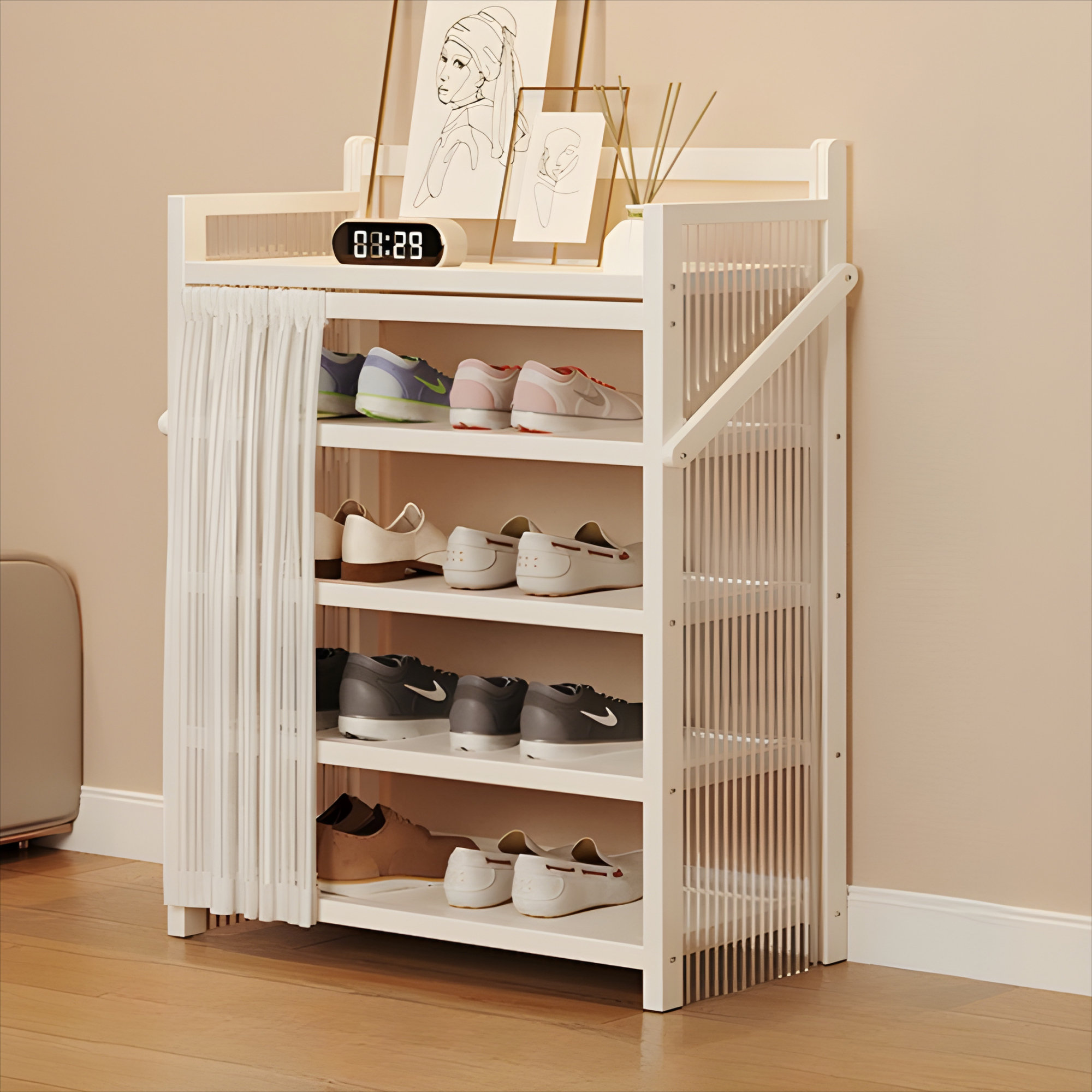 Red Barrel Studio Installation Free Folding Bamboo Shoe Rack - Multi ...