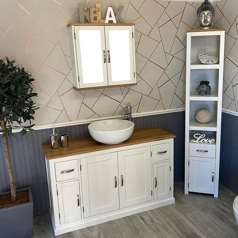 Ebern Designs Anguiano Solid Beech 1230mm Free-standing Single Vanity ...