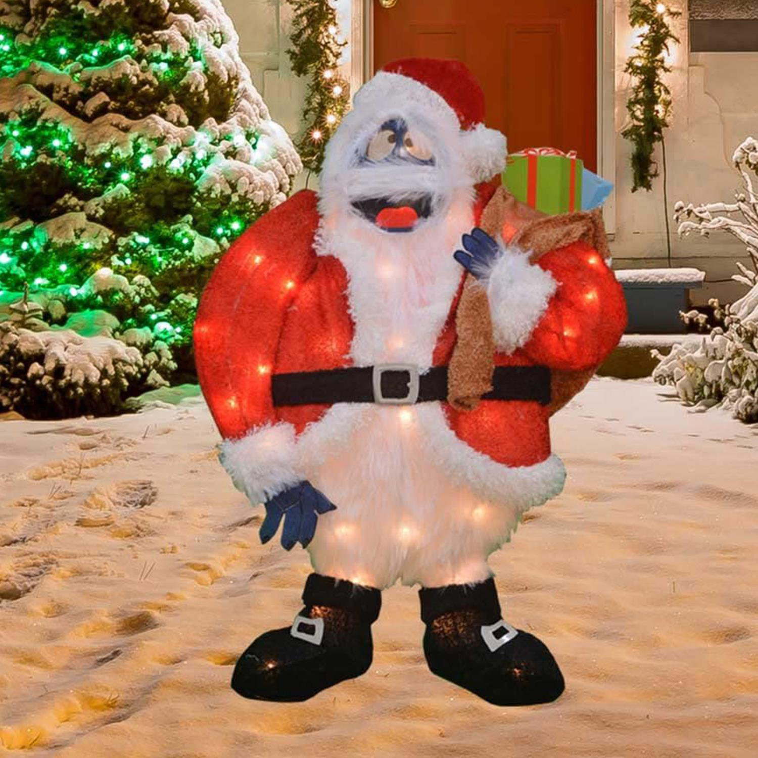 ProductWorks Rudolph 24in Bumble Snowman Santa Pre Lit Christmas Yard ...