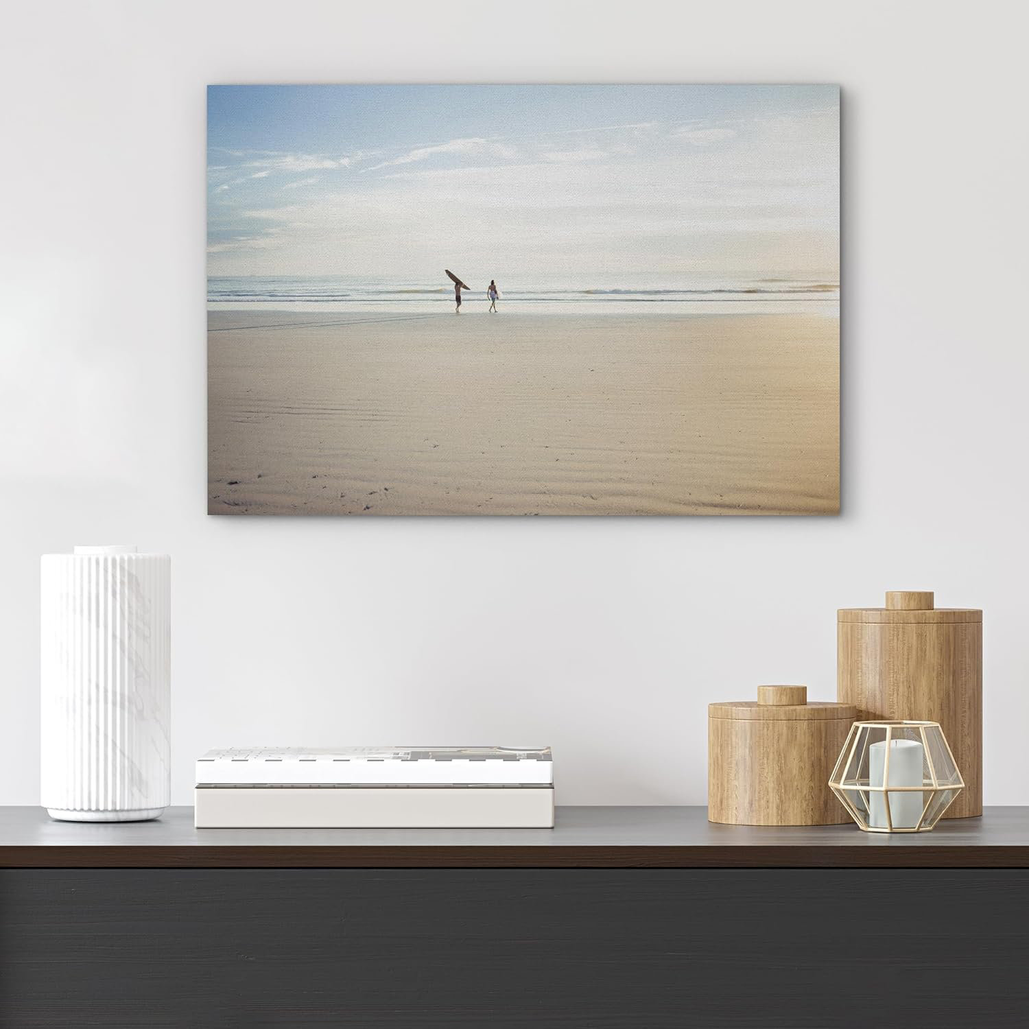 IDEA4WALL Minimal Surfer Ocean Sea Coastal Beach Digital Art Nautical ...