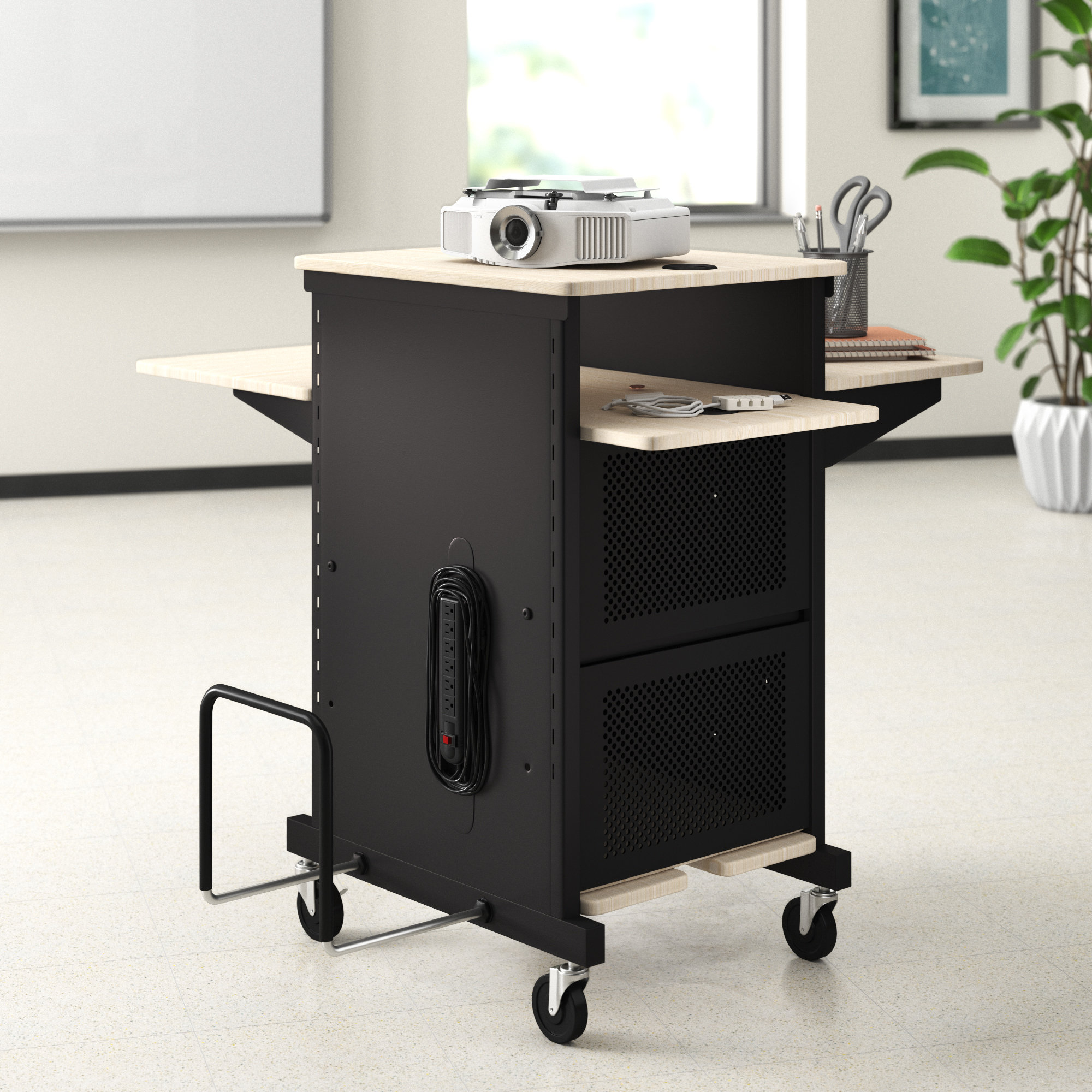 Oklahoma Sound 40'' H x 21'' W 1 AV Cart with Wheels | Wayfair