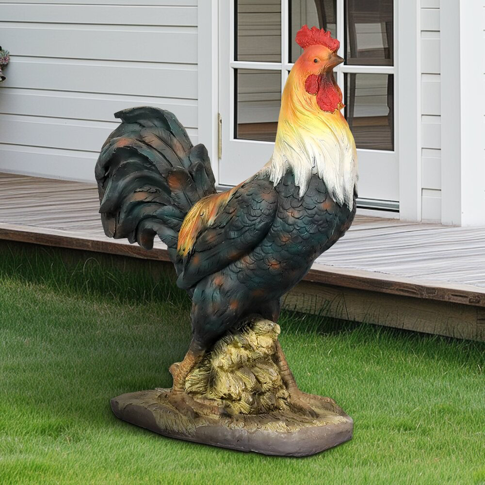 Gracie Oaks 22.4 Inch Outdoor Rooster Garden Statue - Wayfair Canada