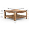 Millwood Pines Zara Square Coffee Table With 2-tier Storage Shelves ...