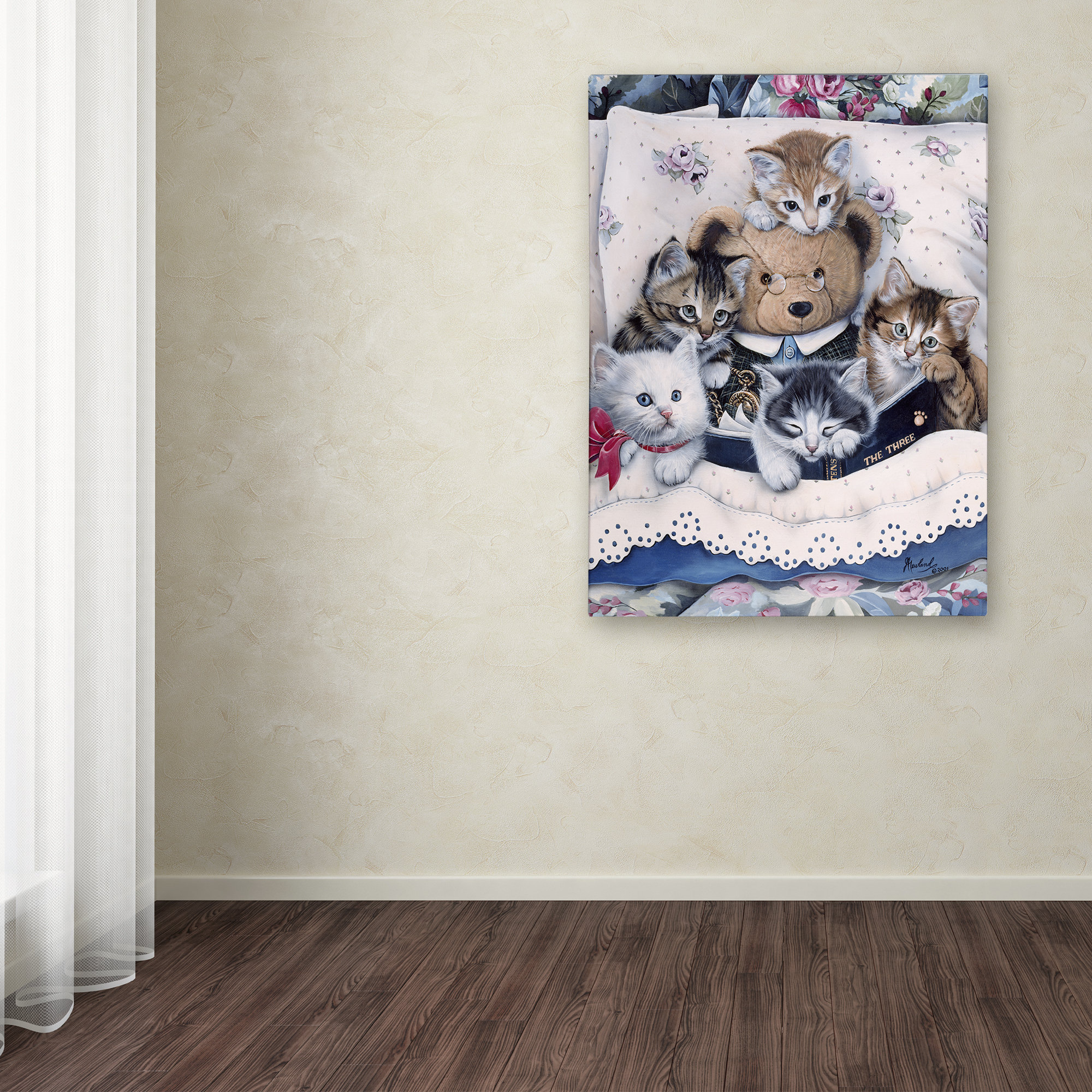 Red Barrel Studio® Caiti 'Kittens and Teddy Bear' Graphic Art Print on ...