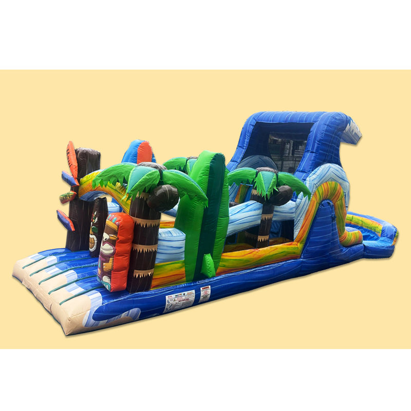 Jingo Jump 9' x 36' Inflatable Obstacle Course with Water Slide and Air ...