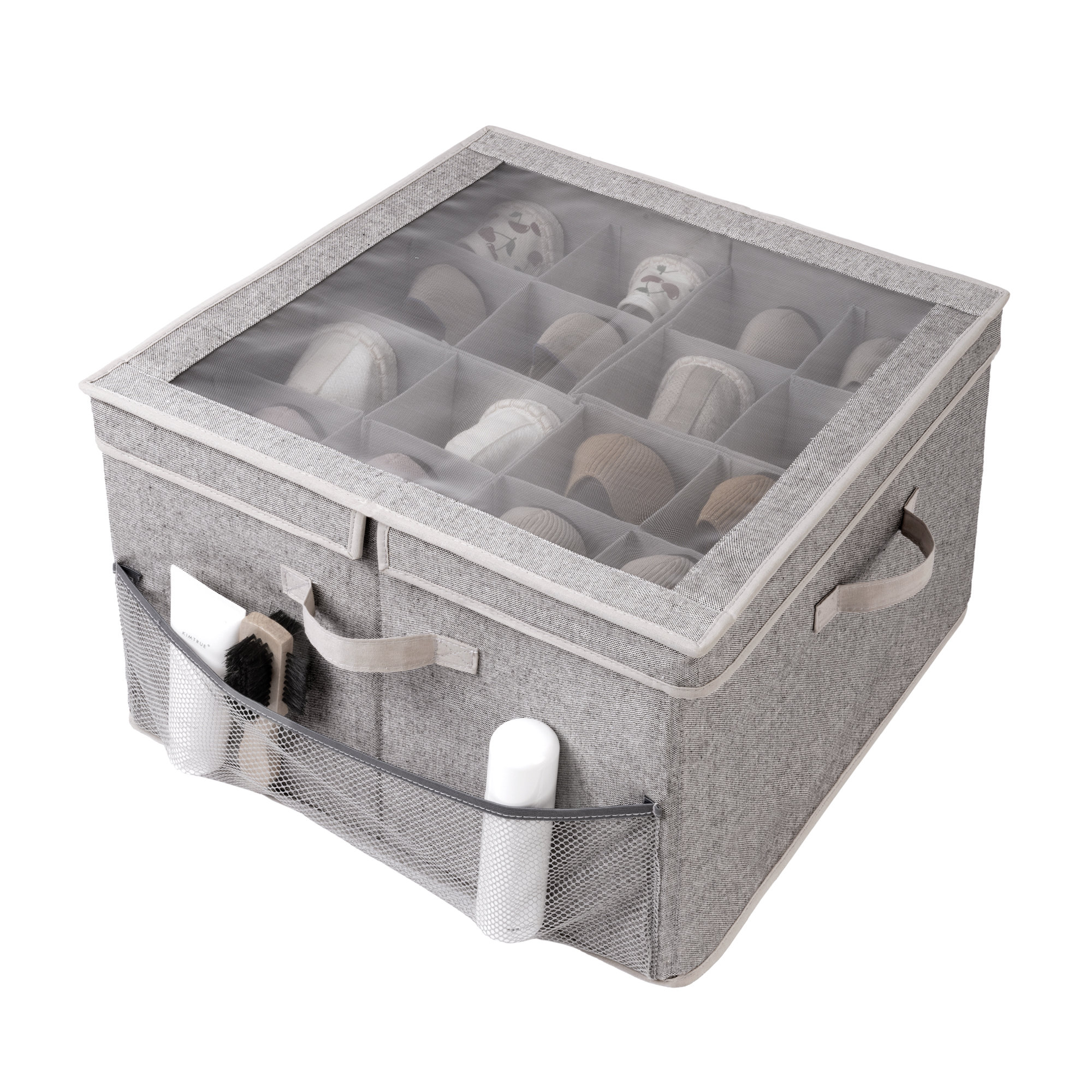 Ebern Designs 8 Pair Fabric Shoe Storage Box with Lid & Reviews | Wayfair