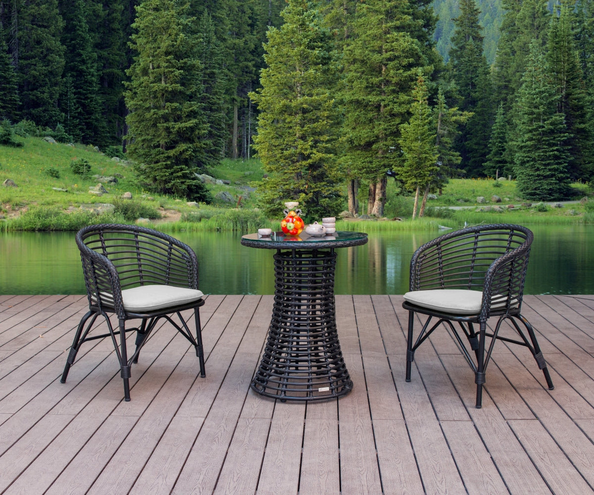 Corrigan Studio® 2 - Person Round Outdoor Dining Set with Cushions ...