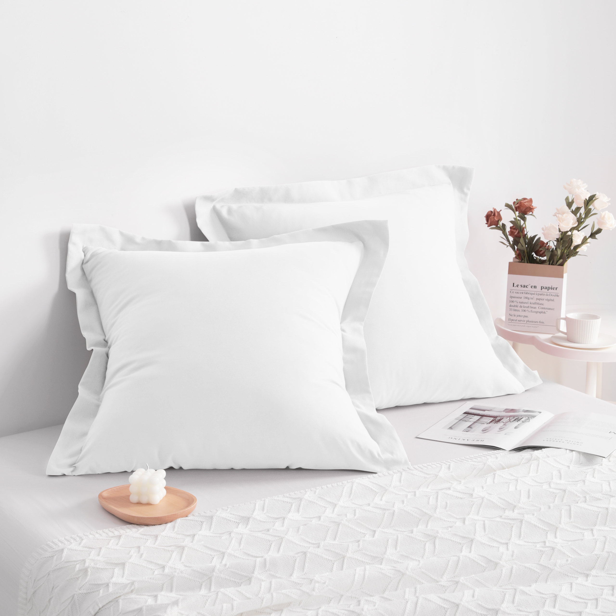 NTBAY Bed Pillow Shams, 1800 Brushed Microfiber Oxford Pillowcases ...