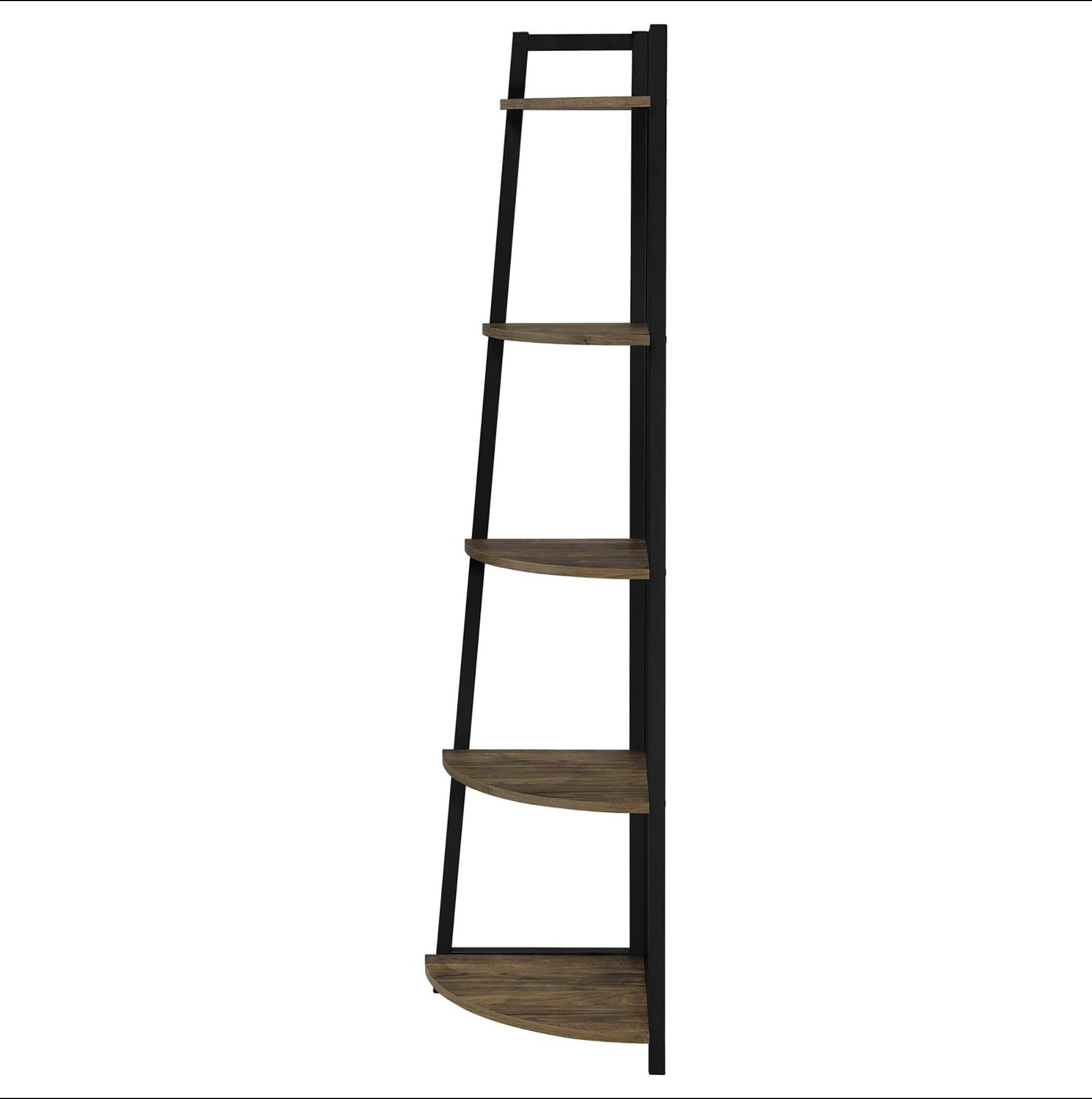 Latitude Run® Aged Walnut 5-Tier Corner Bookcase | Wayfair