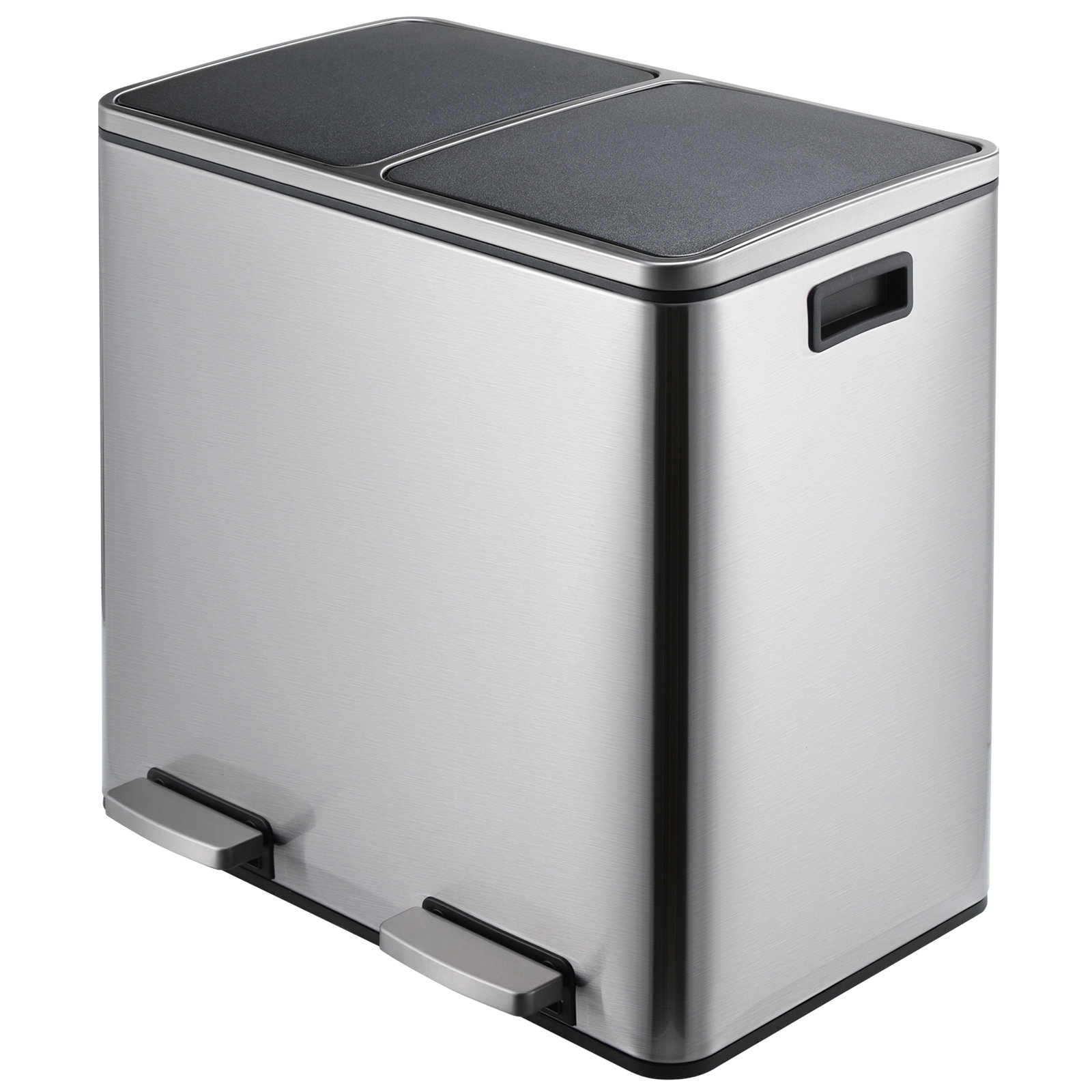 Pirecart GallonStainless Steel Trash Can, Dual Compartment, Metal ...