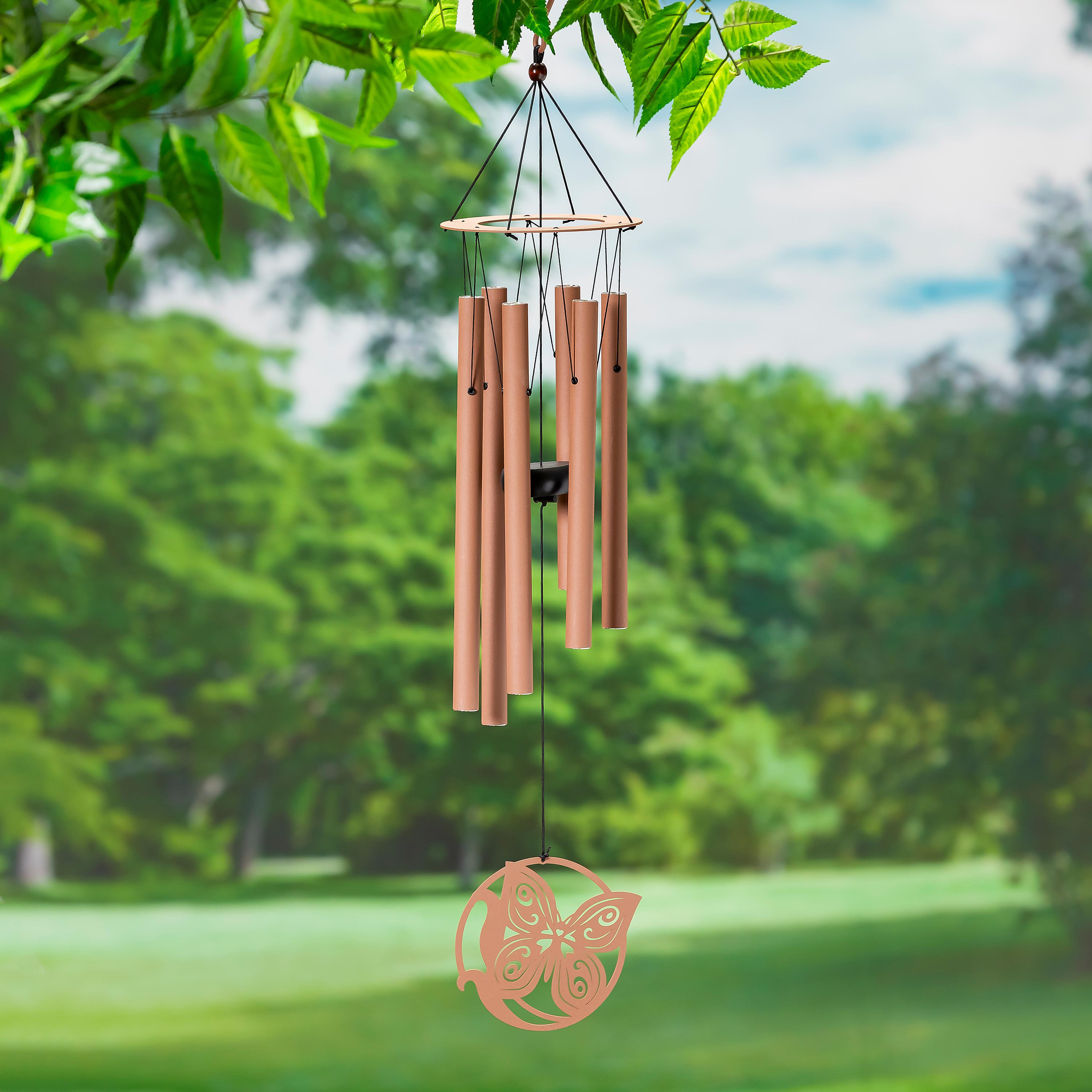 Arlmont & Co. Avria Laser Cut Hand Tuned Wind Chime, Butterfly, 27 ...