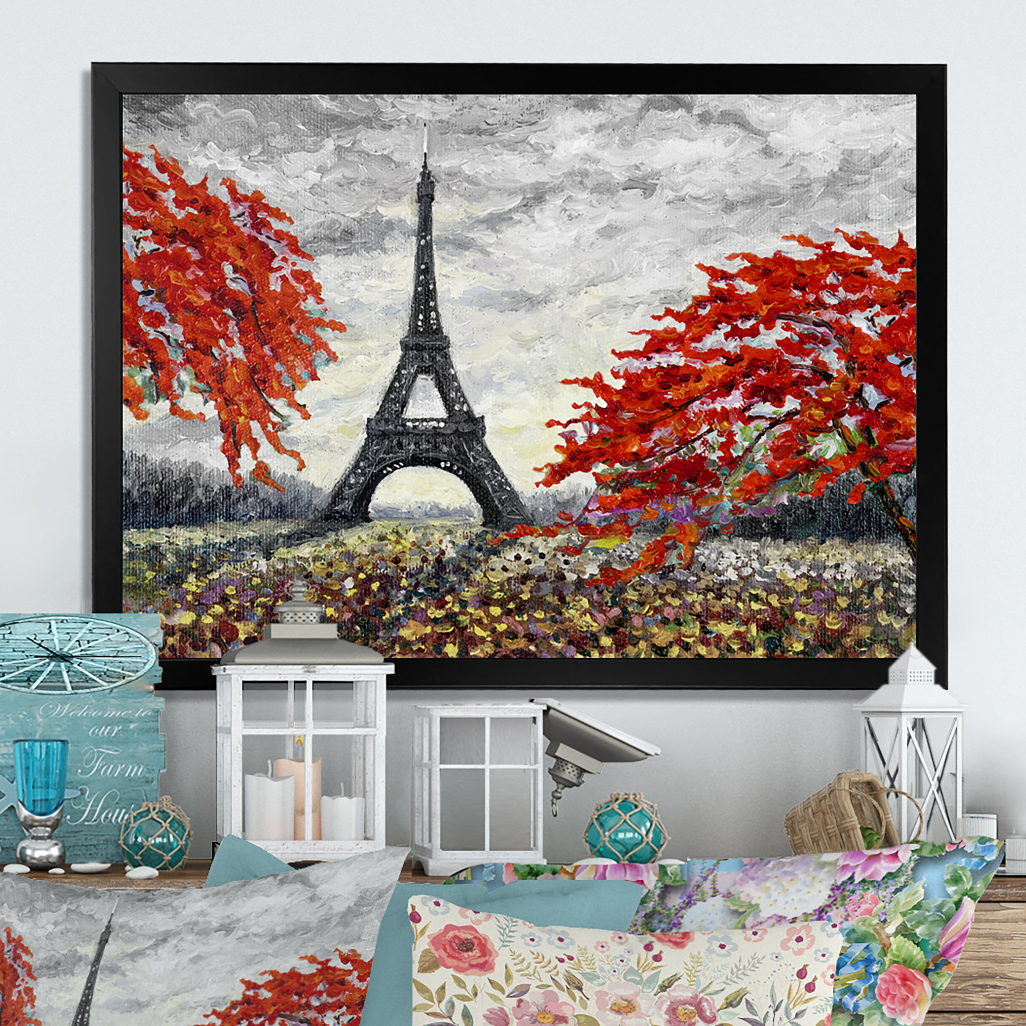 Winston Porter Paris Eiffel Tower In Beaufitul Summer V - Floater Frame ...