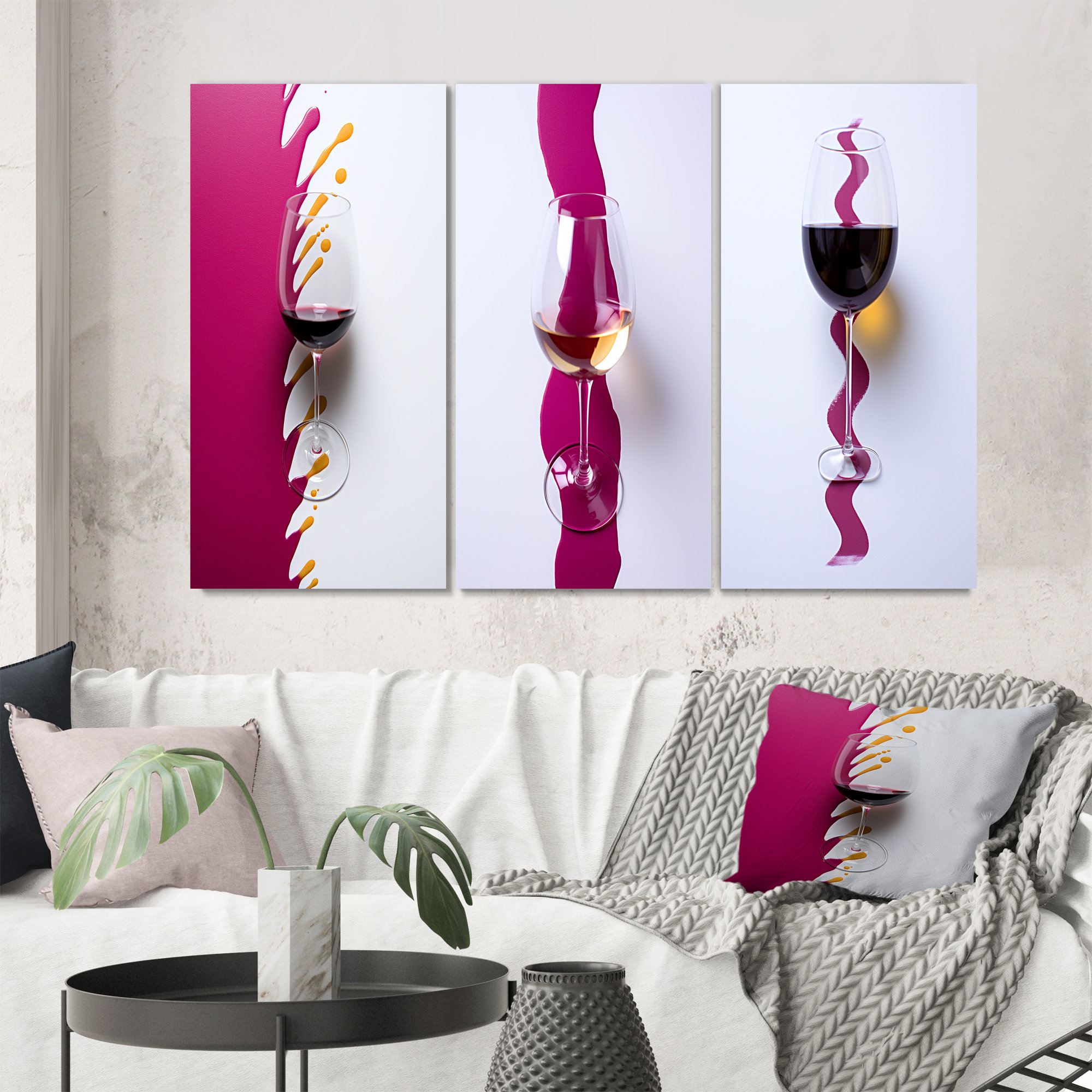 Latitude Run® Red Wine Glass Magenta Presentation - Wine & Champagne ...