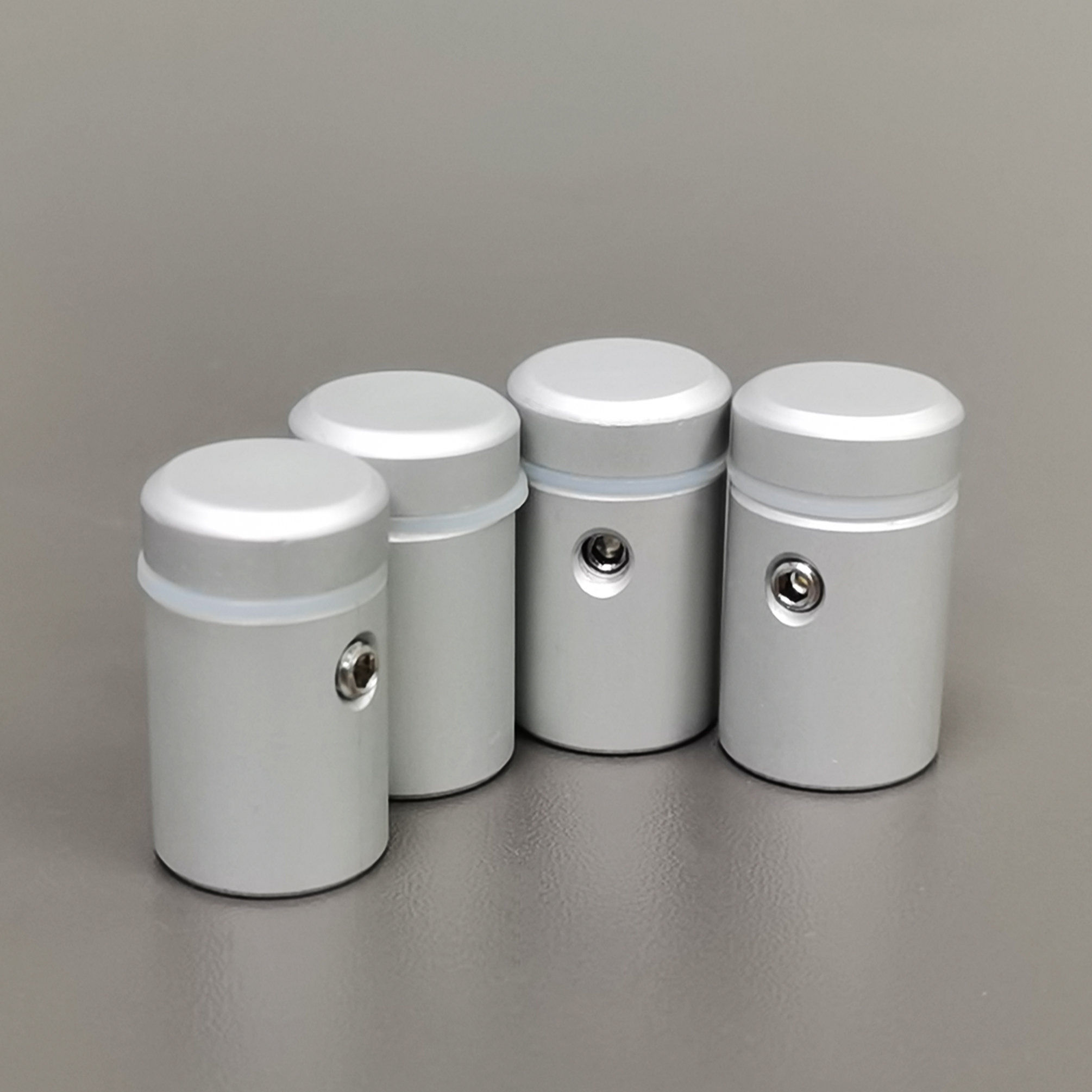 FixtureDisplays 4 Piece Matte Aluminum Edge Grip Sign Standoff Set with ...