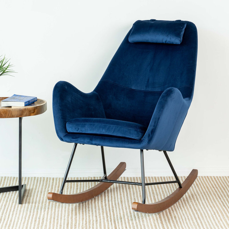 Mercer41 Chelsea Velvet Rocking Chair | Wayfair