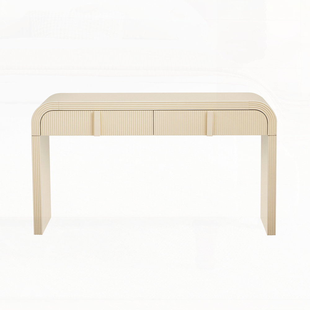 Latitude Run® Elegant Rounded Console Table with Spacious Drawers and ...