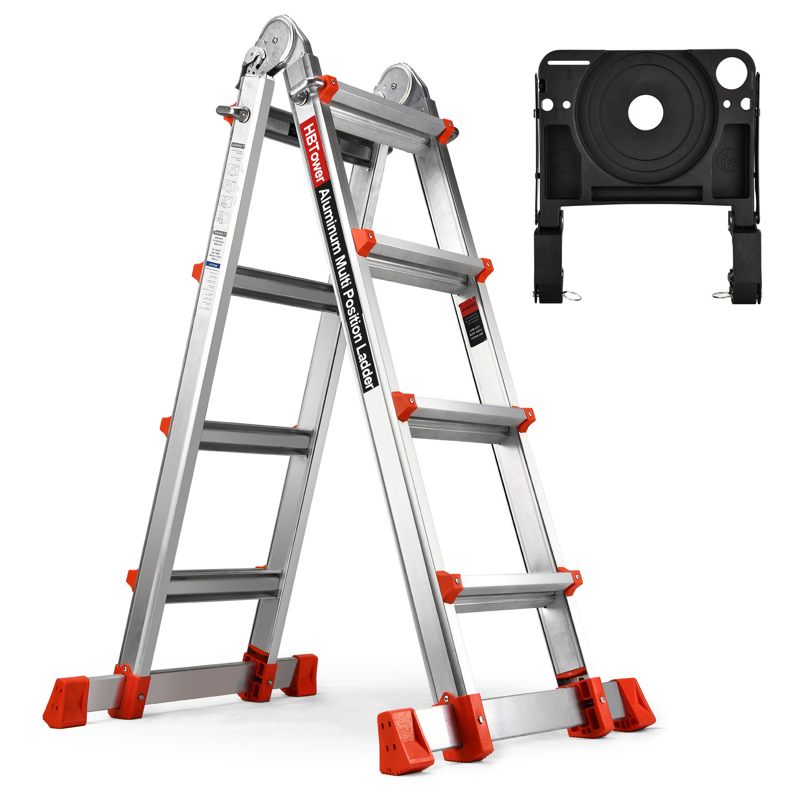 WFX Utility™ A Frame 4 Step Extension Ladder, 14 FT Multi Position ...