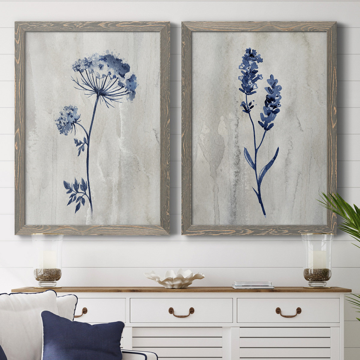 Laurel Foundry Modern Farmhouse Indigo Botanical I - 2 Piece Graphic ...