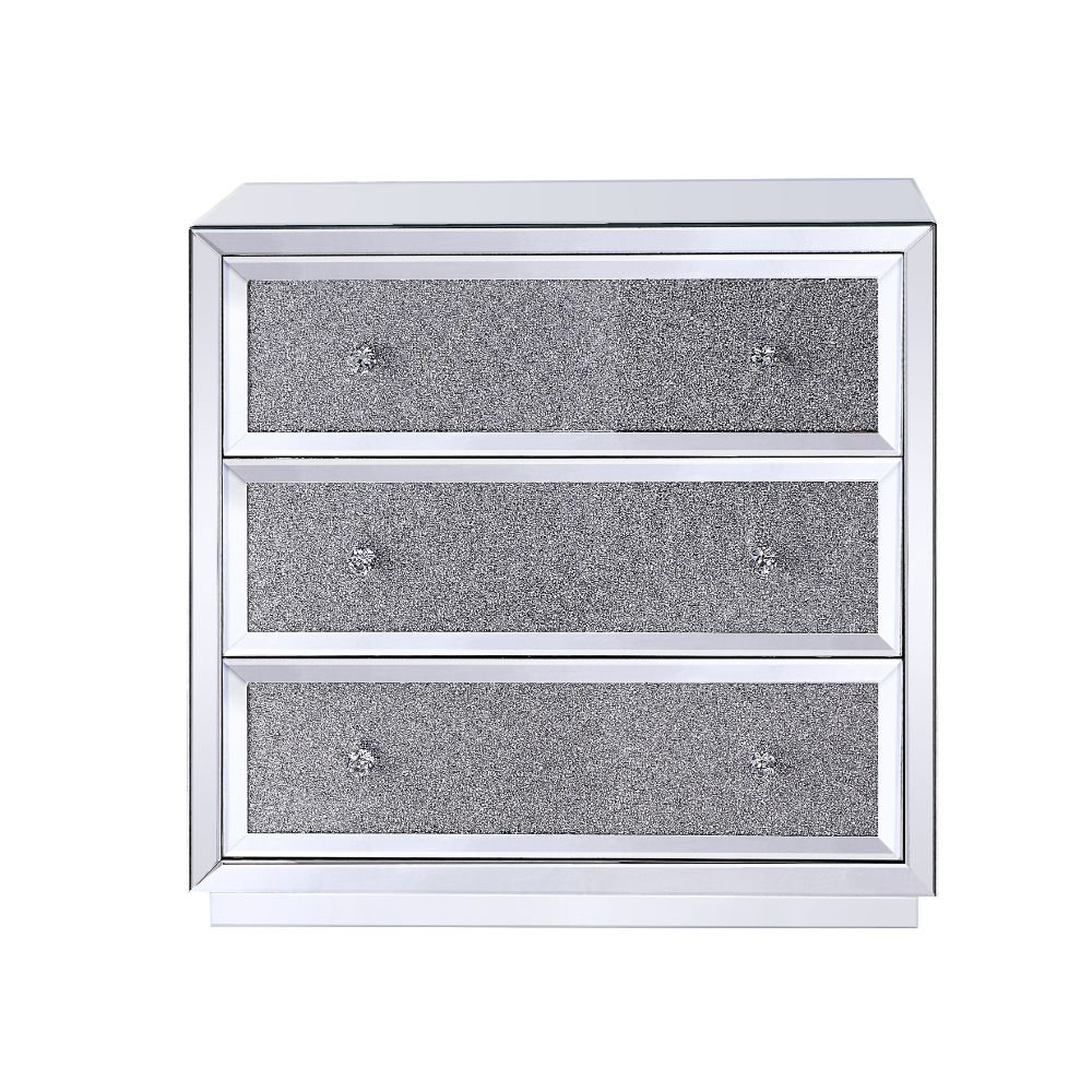 Everly Quinn Eargle Glass Floor Shelf 3 - Drawer End Table with Storage ...