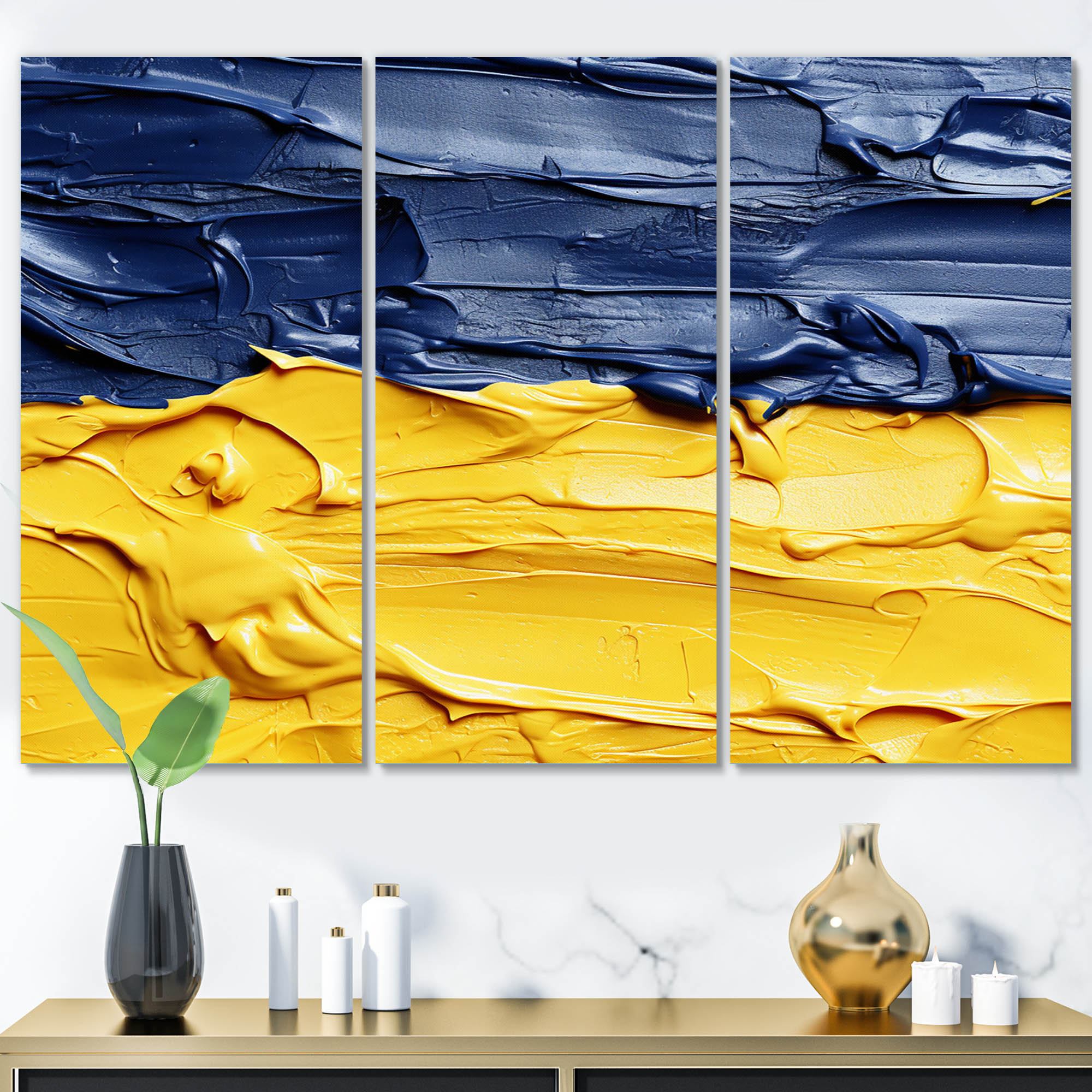 Ivy Bronx Remembering Ukraine Abstract Painting - Abstract Canvas Wall ...