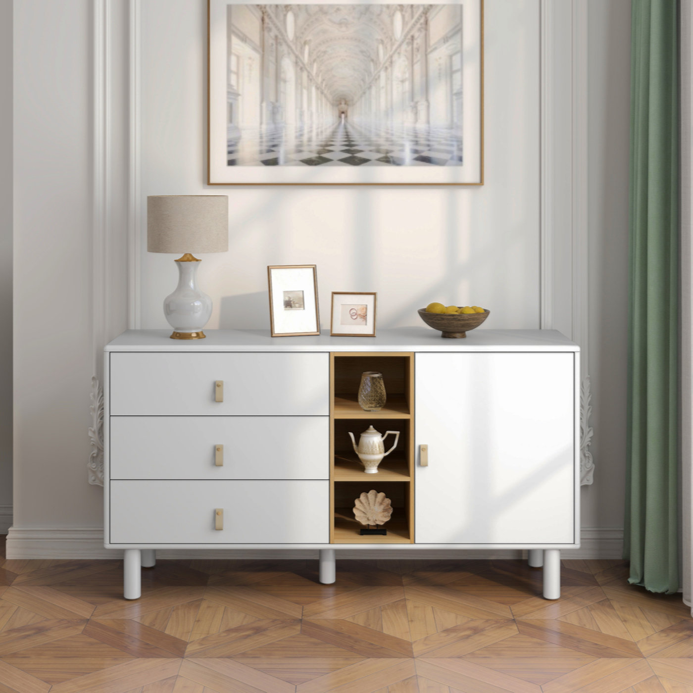 Latitude Run® Storage Cabinet With Doors And Drawers, Chest Of Drawers ...