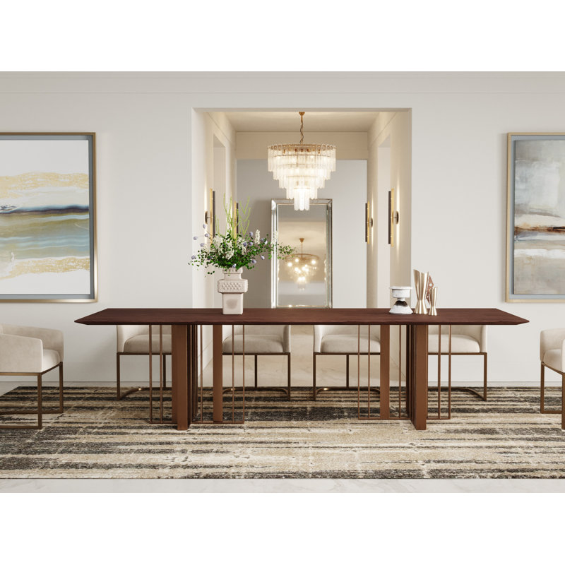 VIG Furniture Livia - Modern Wenge & Gold Stainless Steel Dining Table ...