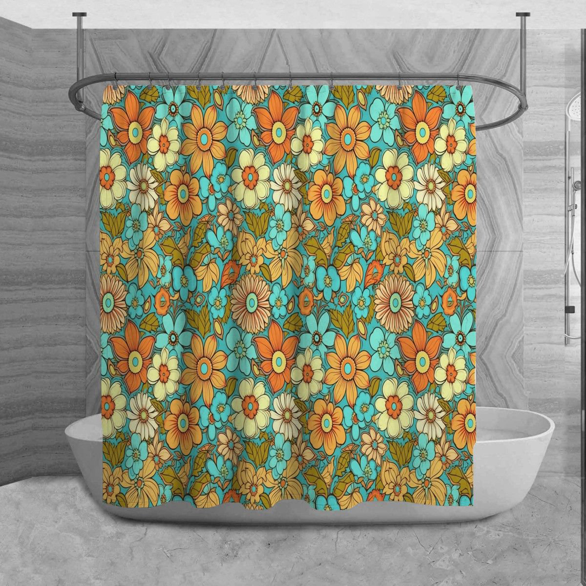 East Urban Home Tanessa Floral Shower Curtain | Wayfair