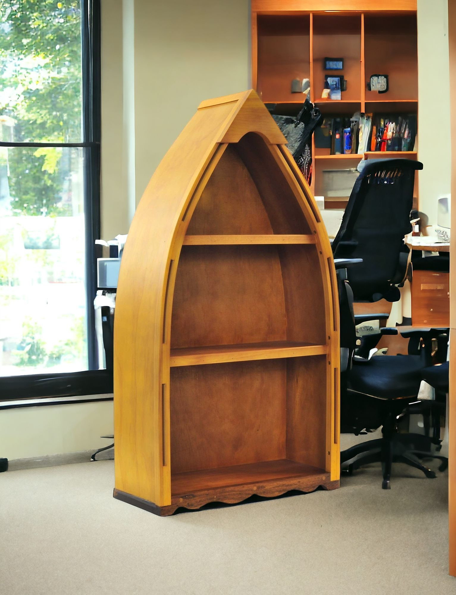 Longshore Tides Tenbury 34" Wood Three Tier Boat Bookcase | Wayfair