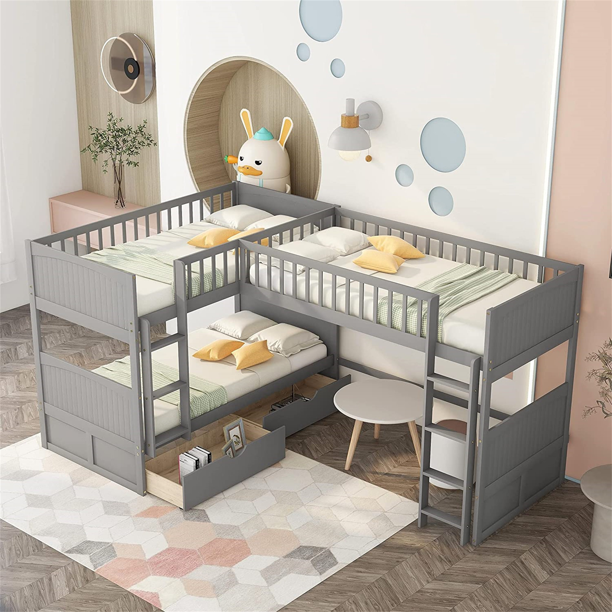 Magiccactus Twin 2 Drawer L-Shaped Bunk Beds by Magiccactus - Wayfair ...