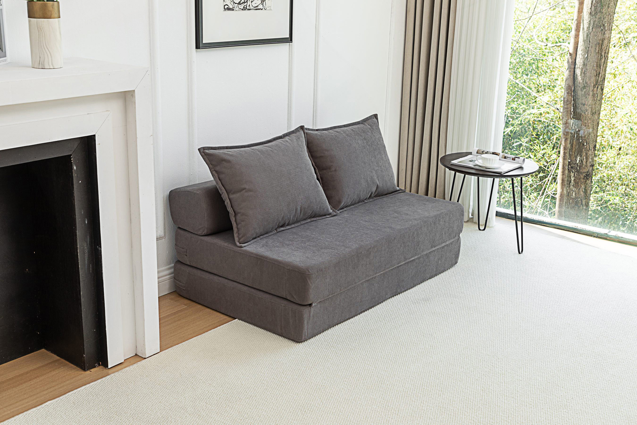 Ebern Designs Foldable Sofa Bed, Sleeper Lounge Chair With Pillow ...