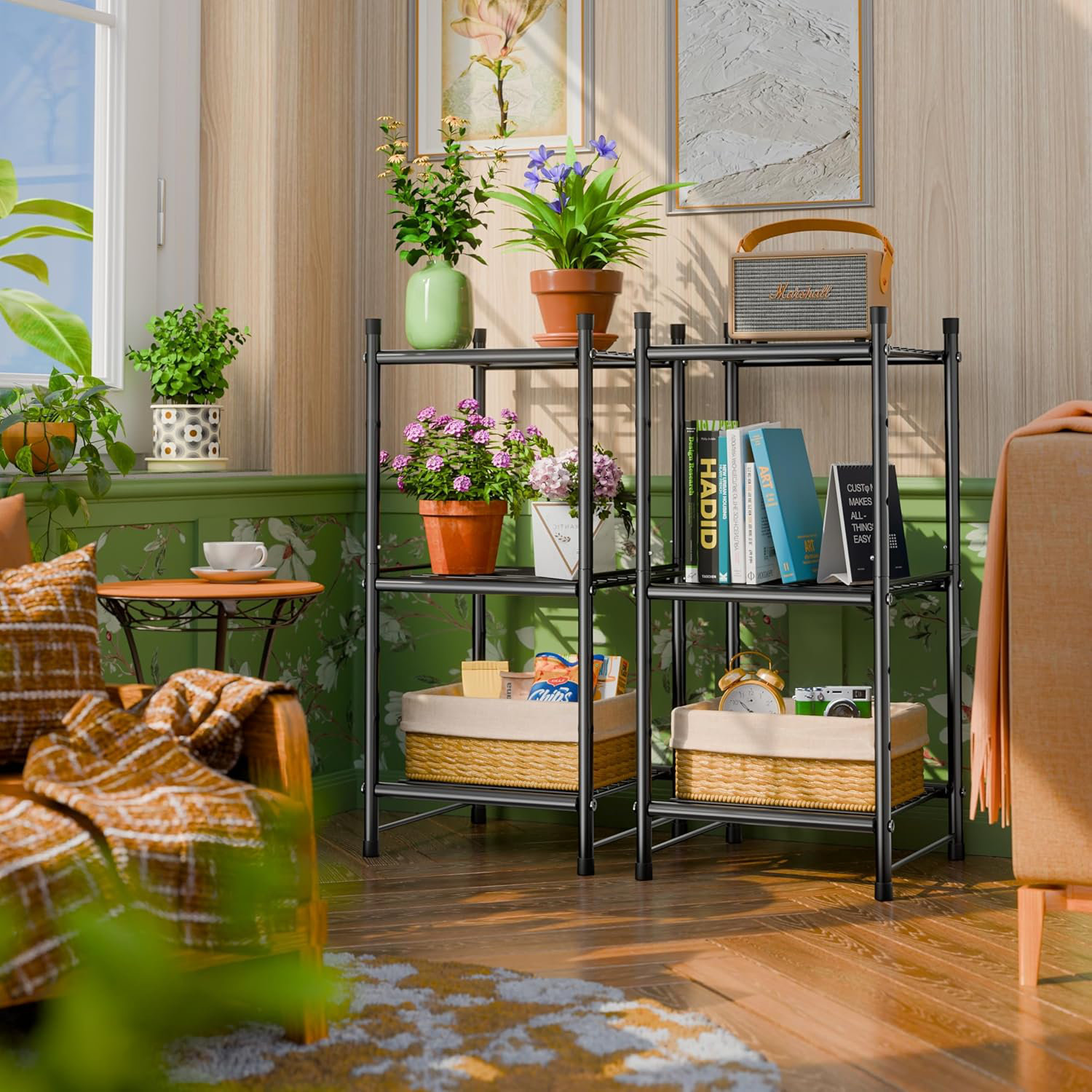 Latitude Run® Plant Stand Indoor Plant Shelf Outdoor Metal Plant Rack ...
