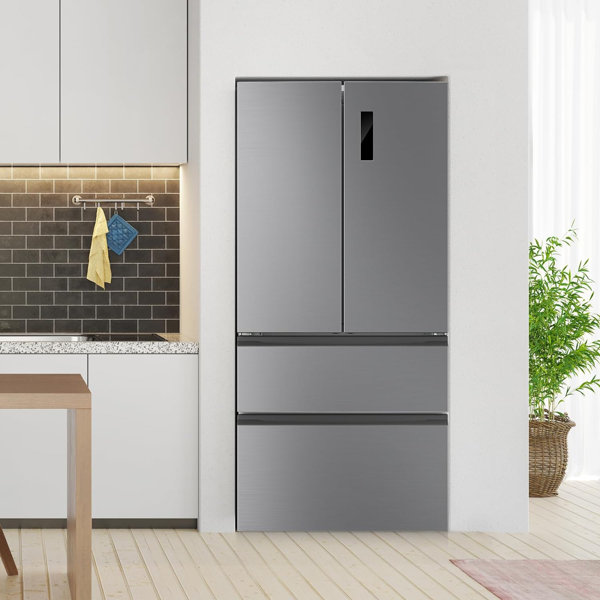 Yesurprise Frost free counter deep stainless steel refrigerator ...