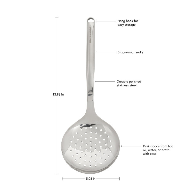 KitchenAid® Premium Strainer with Hang Hook, 14-Inch, Stainless Steel ...