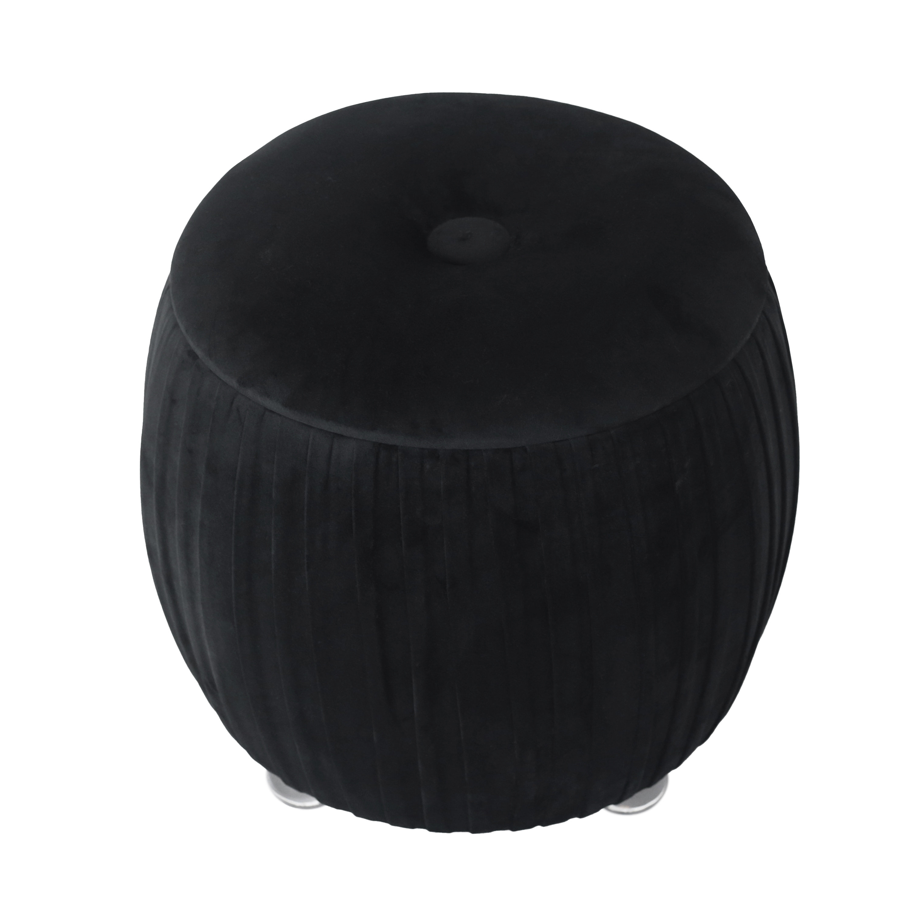 Sagebrook Home 19" Newry Black Velvet Storage Stool & Reviews | Perigold